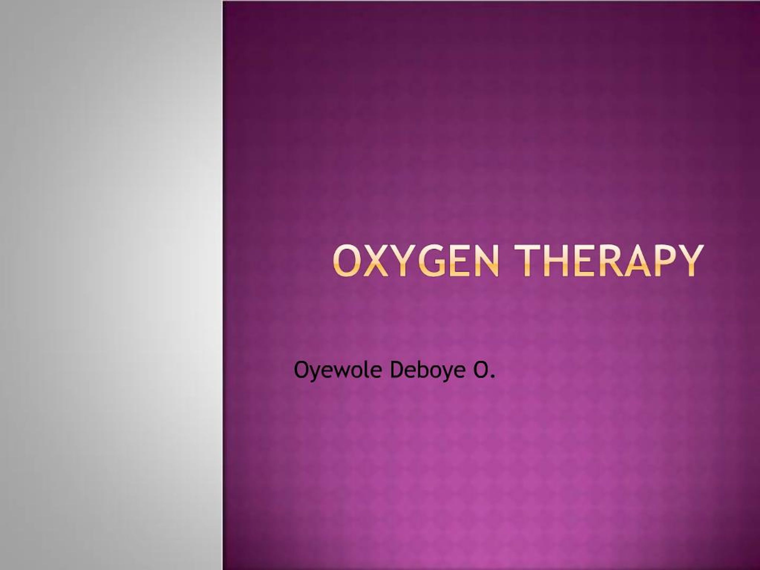 PPT - OXYGEN THERAPY PowerPoint Presentation, free download - ID:728491