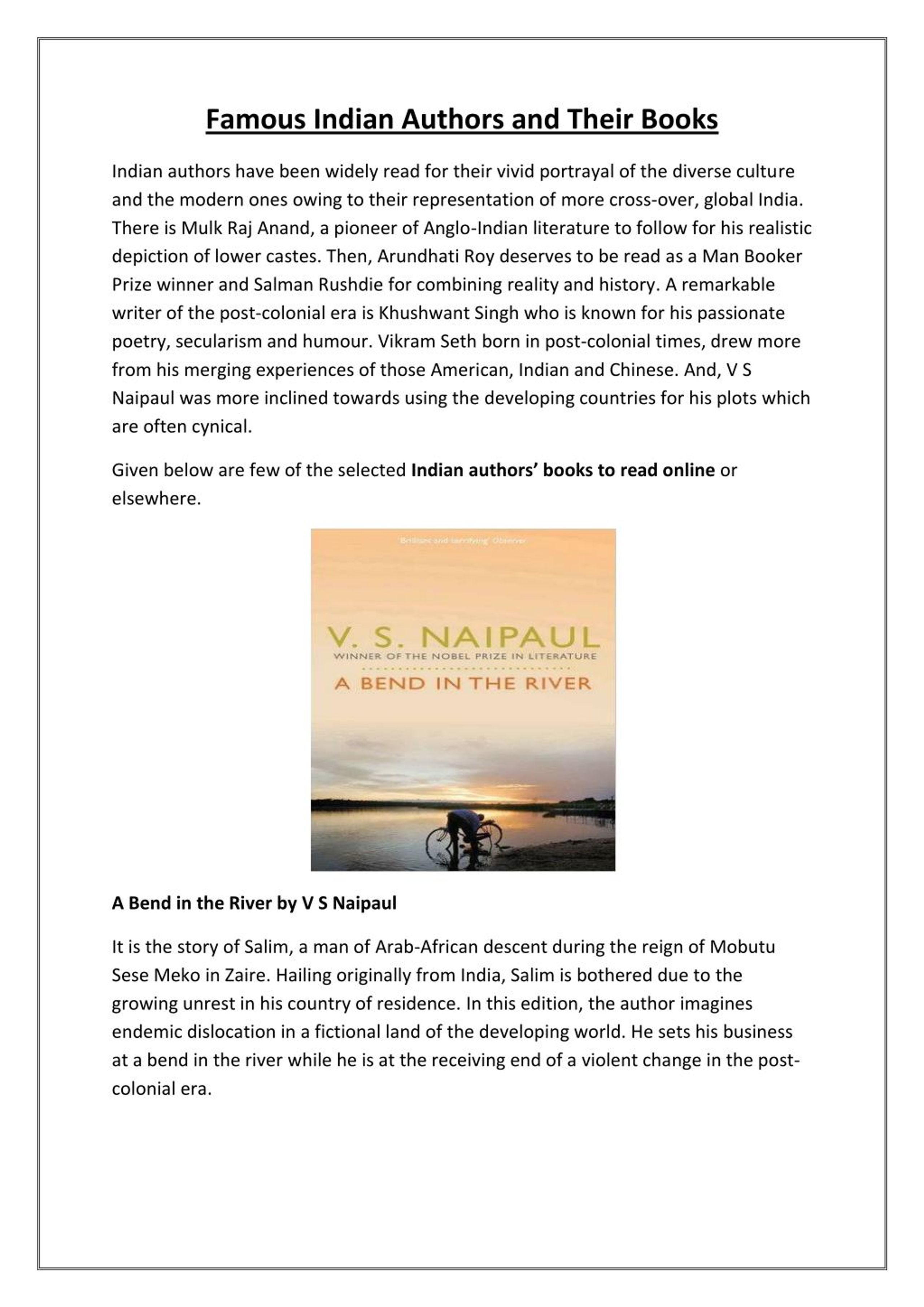PPT - Famous Indian Authors and Their Books PowerPoint Presentation ...