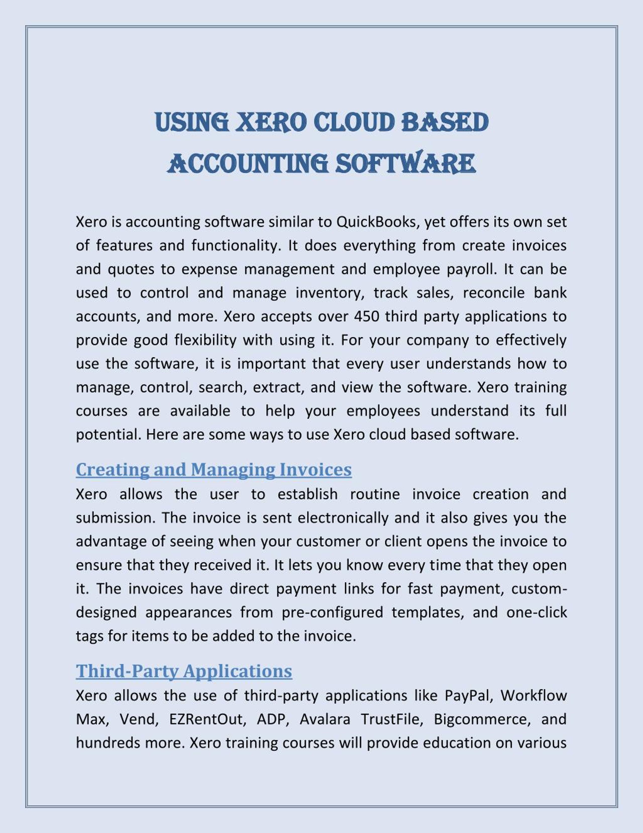 PPT - Using Xero Cloud Based Accounting Software PowerPoint ...