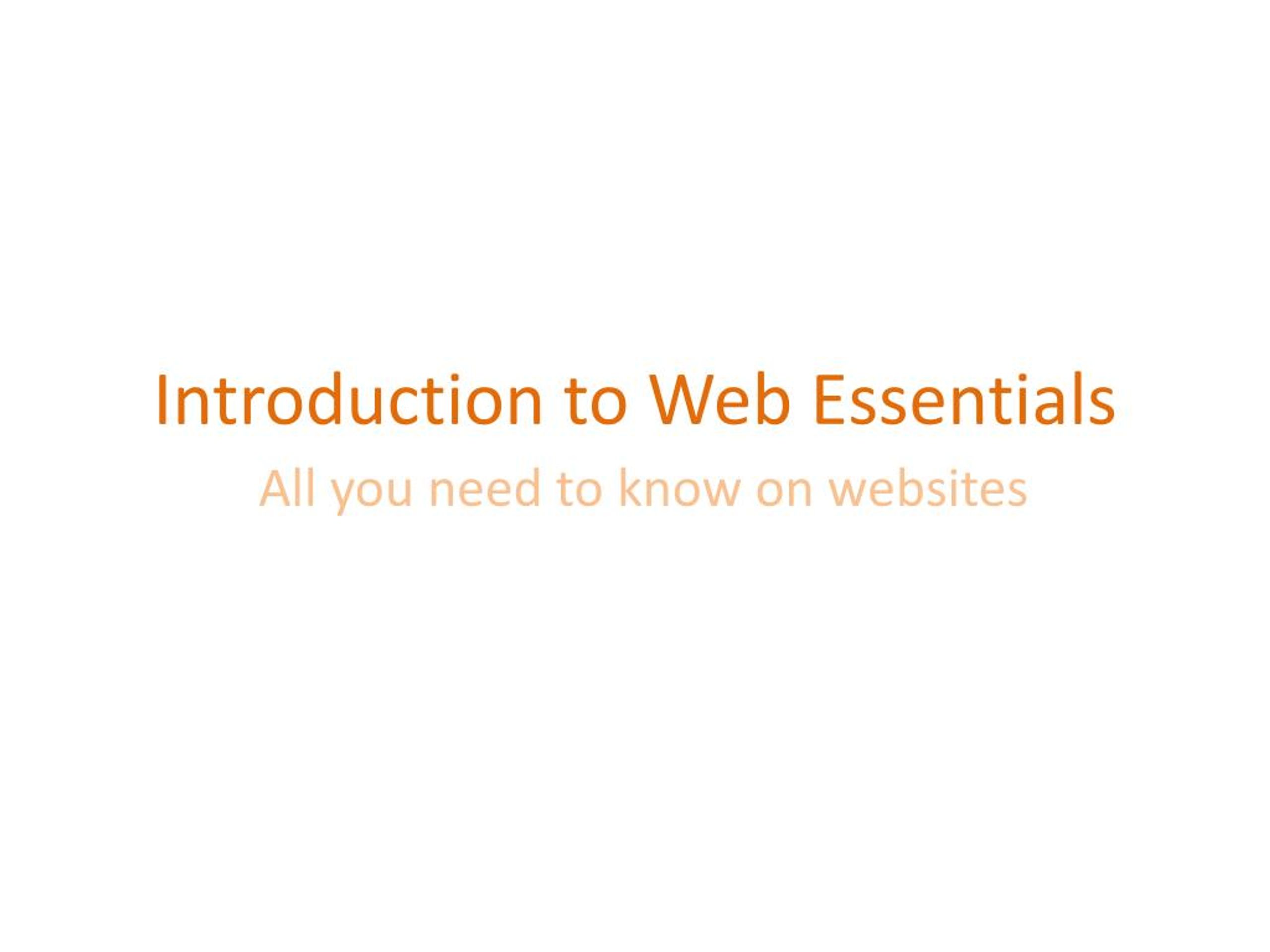 PPT - Introduction to Web Essentials PowerPoint Presentation, free ...