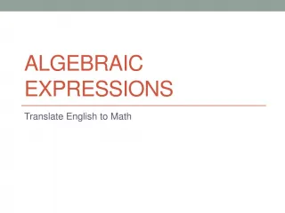 PPT - Algebraic Expressions PowerPoint Presentation, free download - ID ...