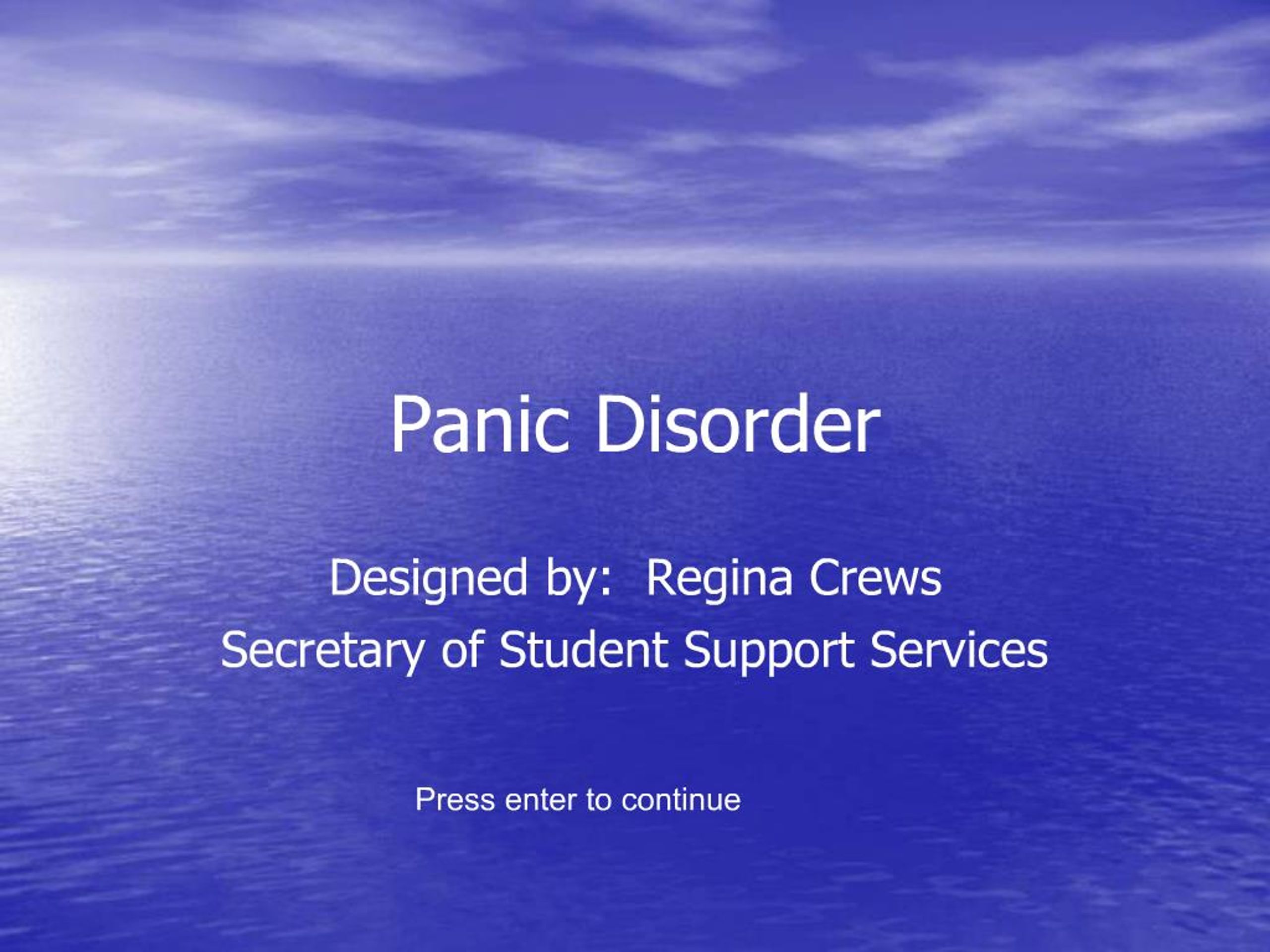PPT - Panic Disorder PowerPoint Presentation, free download - ID:730116