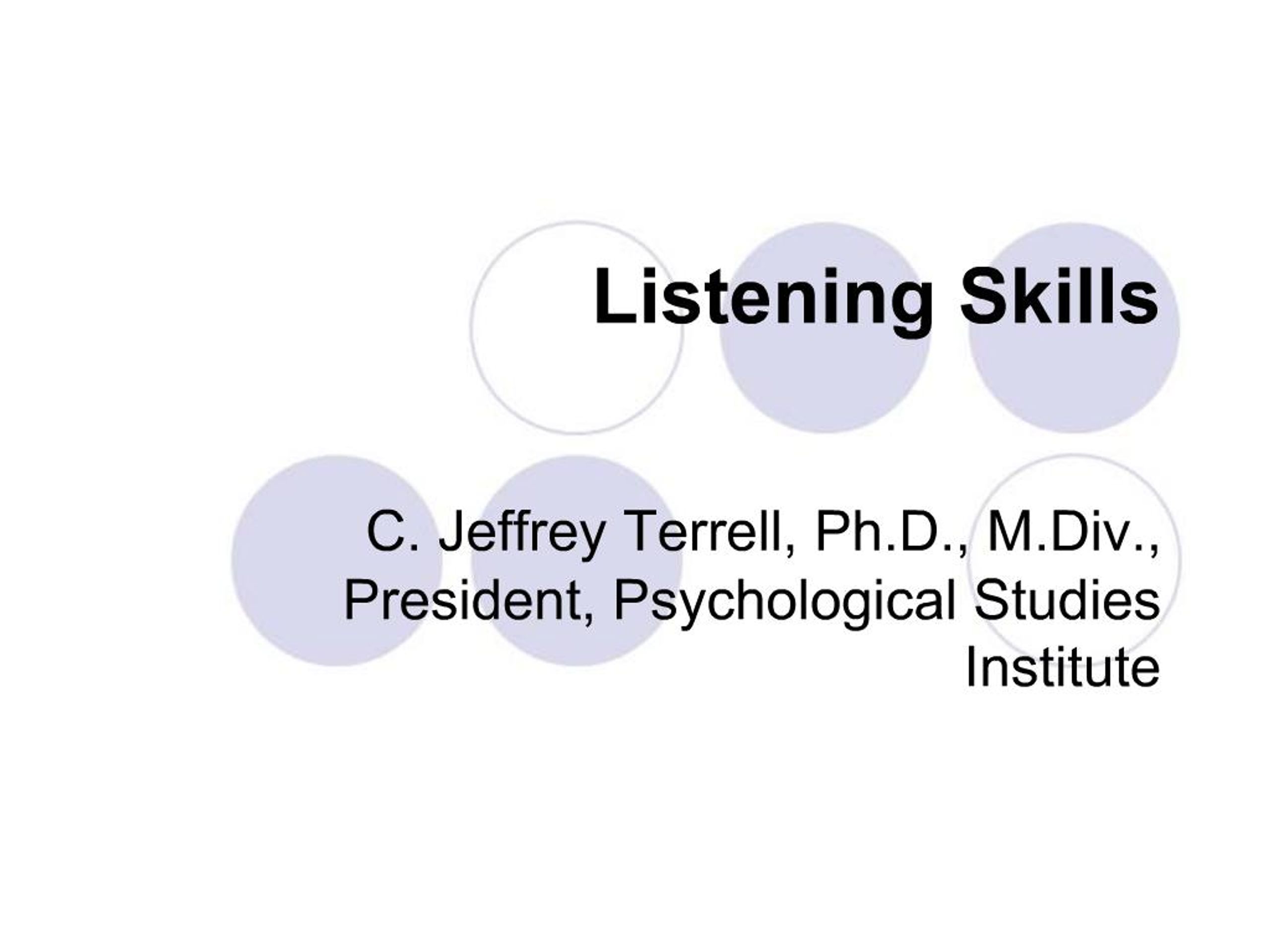 PPT - Listening Skills PowerPoint Presentation, free download - ID:730914
