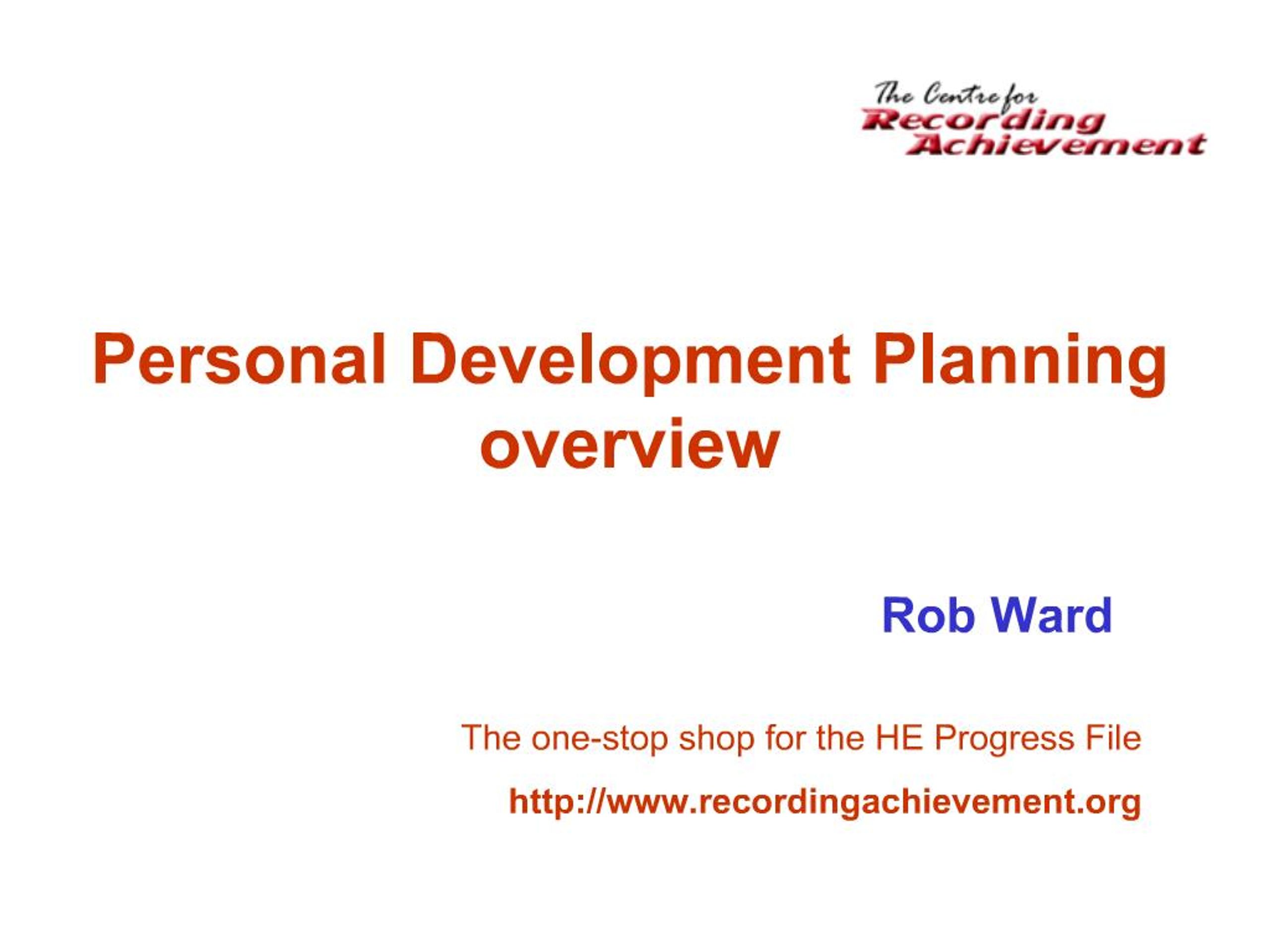 PPT - Personal Development Planning overview PowerPoint Presentation ...