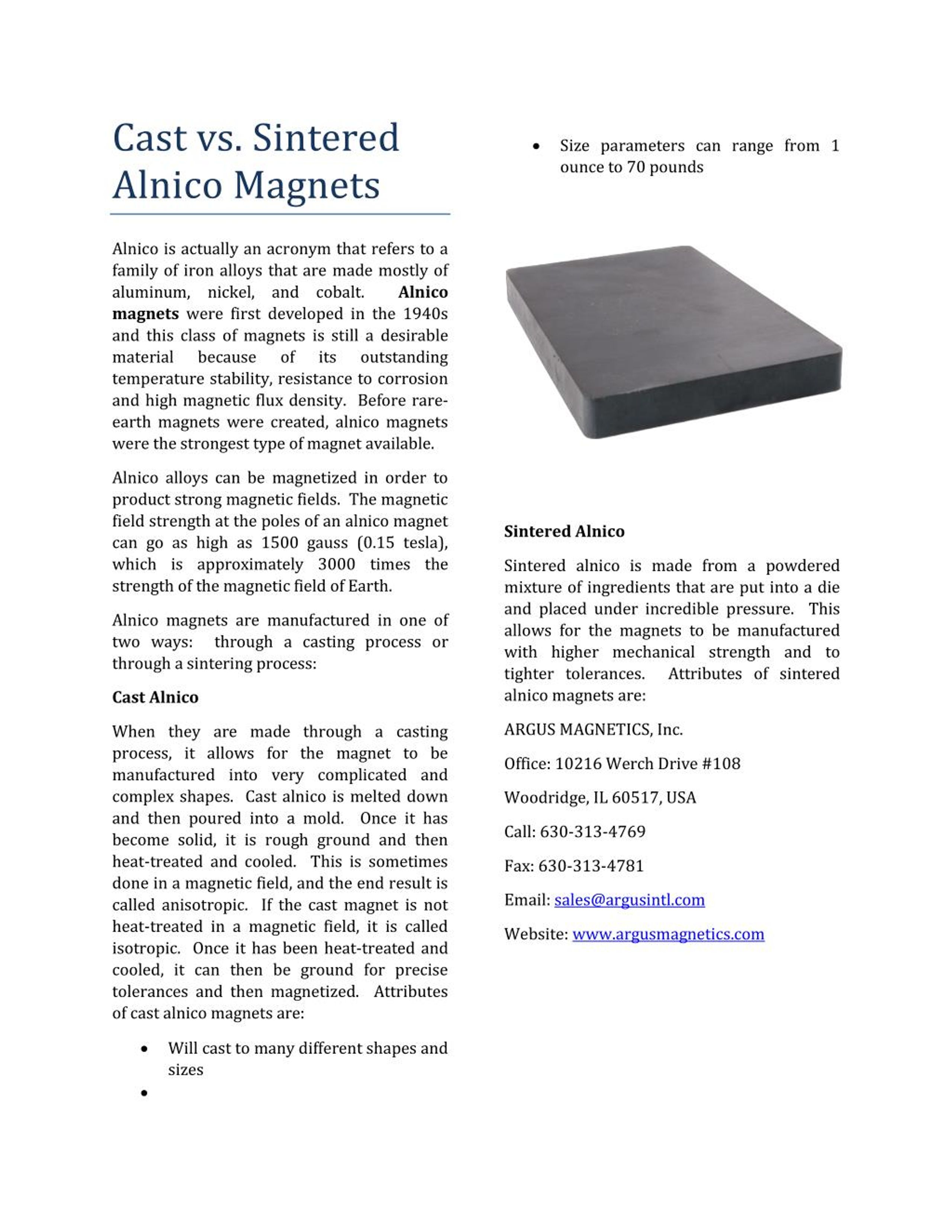 PPT - Cast vs. Sintered Alnico Magnets PowerPoint Presentation, free ...