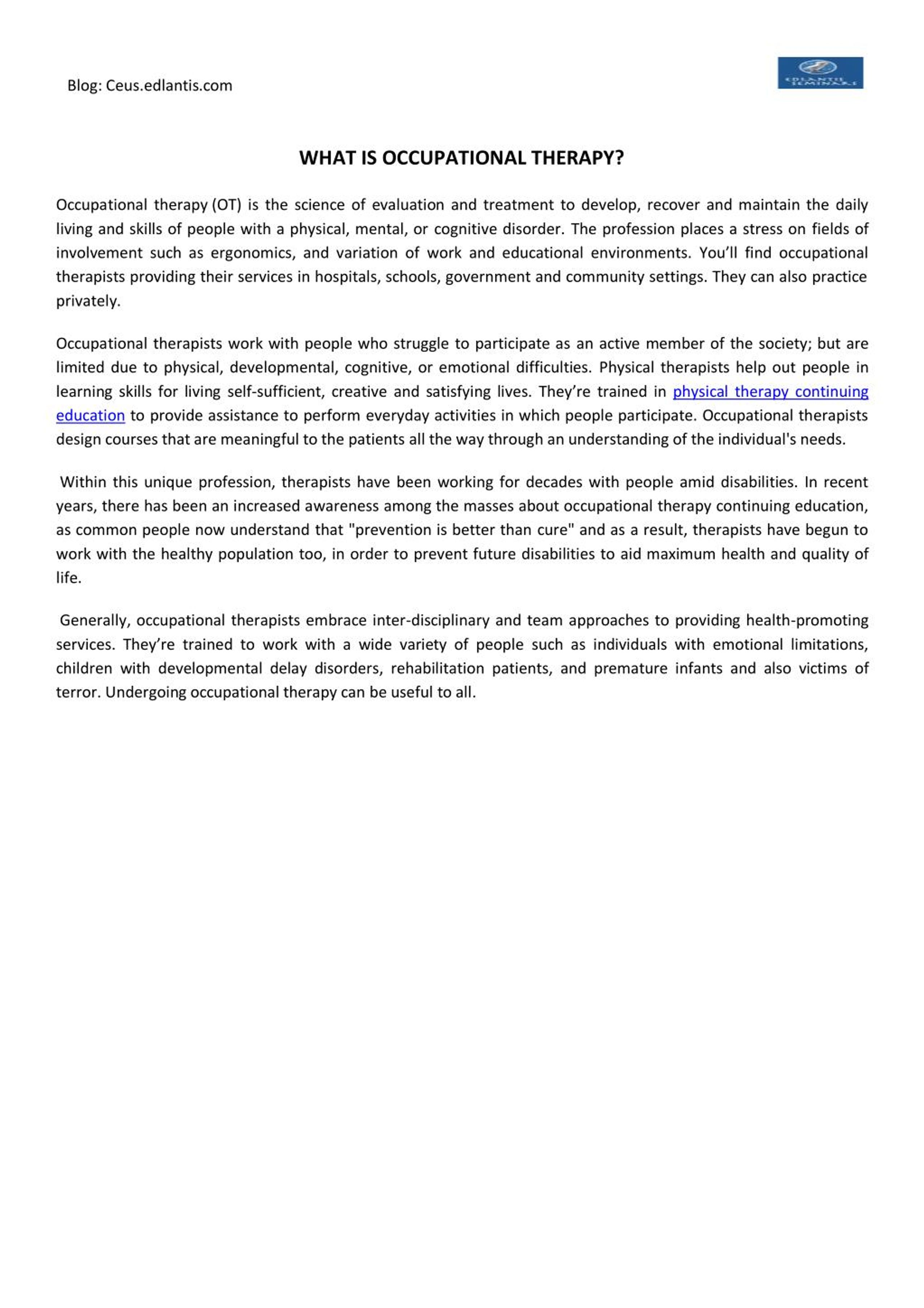 PPT - What Is Occupational Therapy? PowerPoint Presentation, free ...