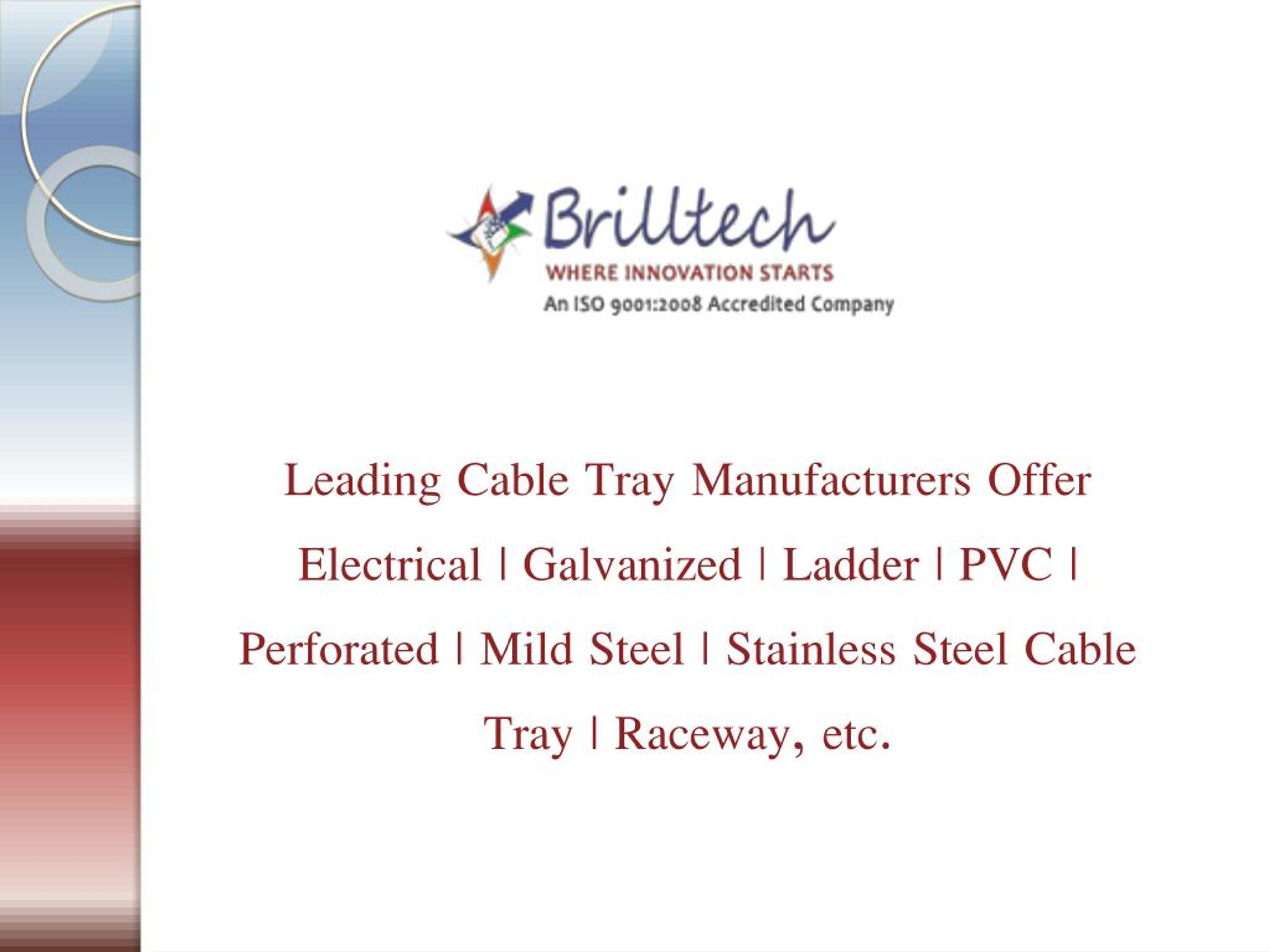 PPT - Cable Tray Manufacturers Delhi | Electrical Cable Trays ...