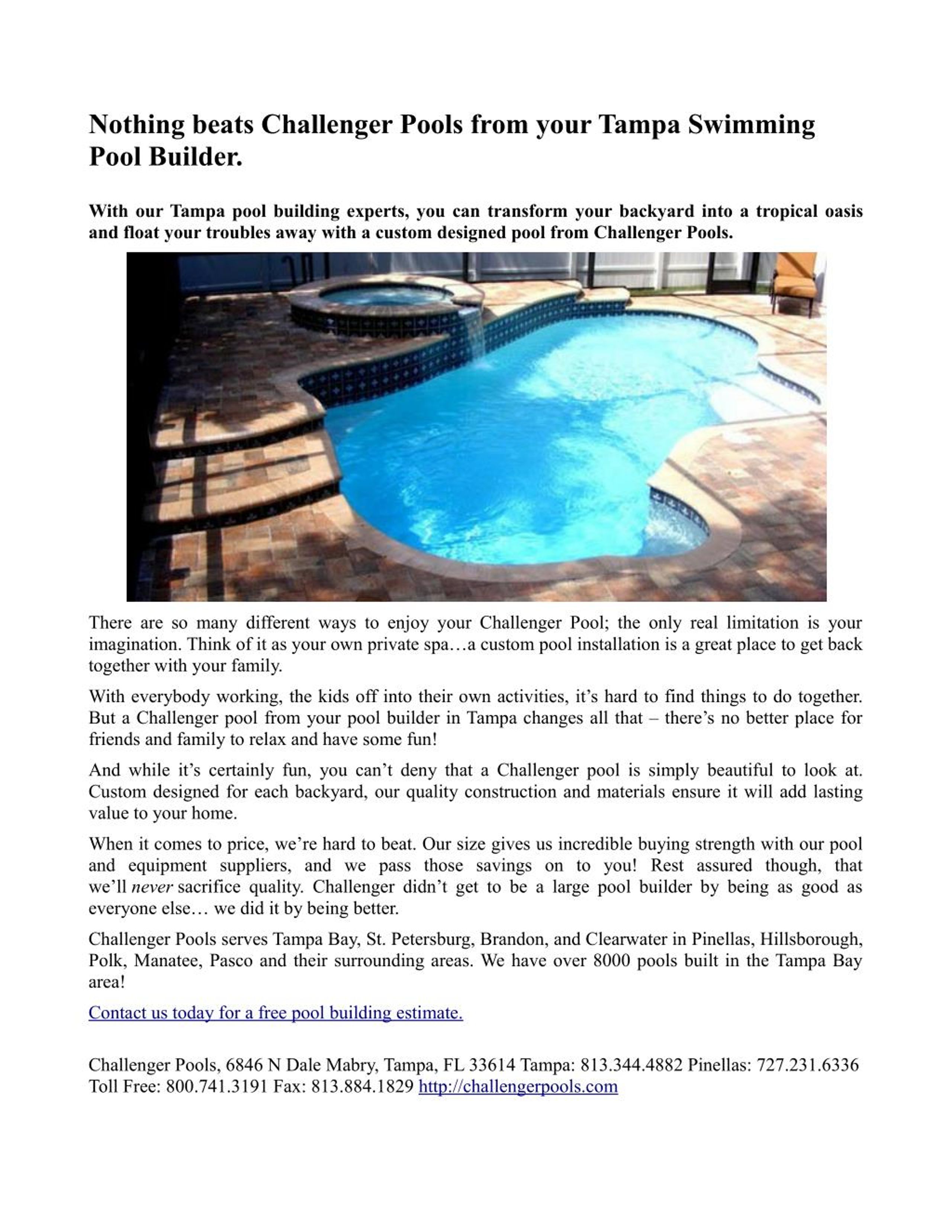 PPT - Challenger Pools PowerPoint Presentation, free download - ID:7350285