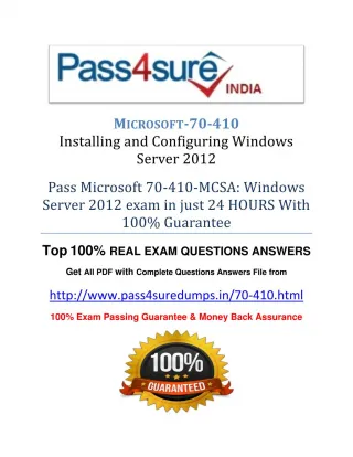 PPT - Pass4sure 70-410 dumps PowerPoint Presentation, free download ...