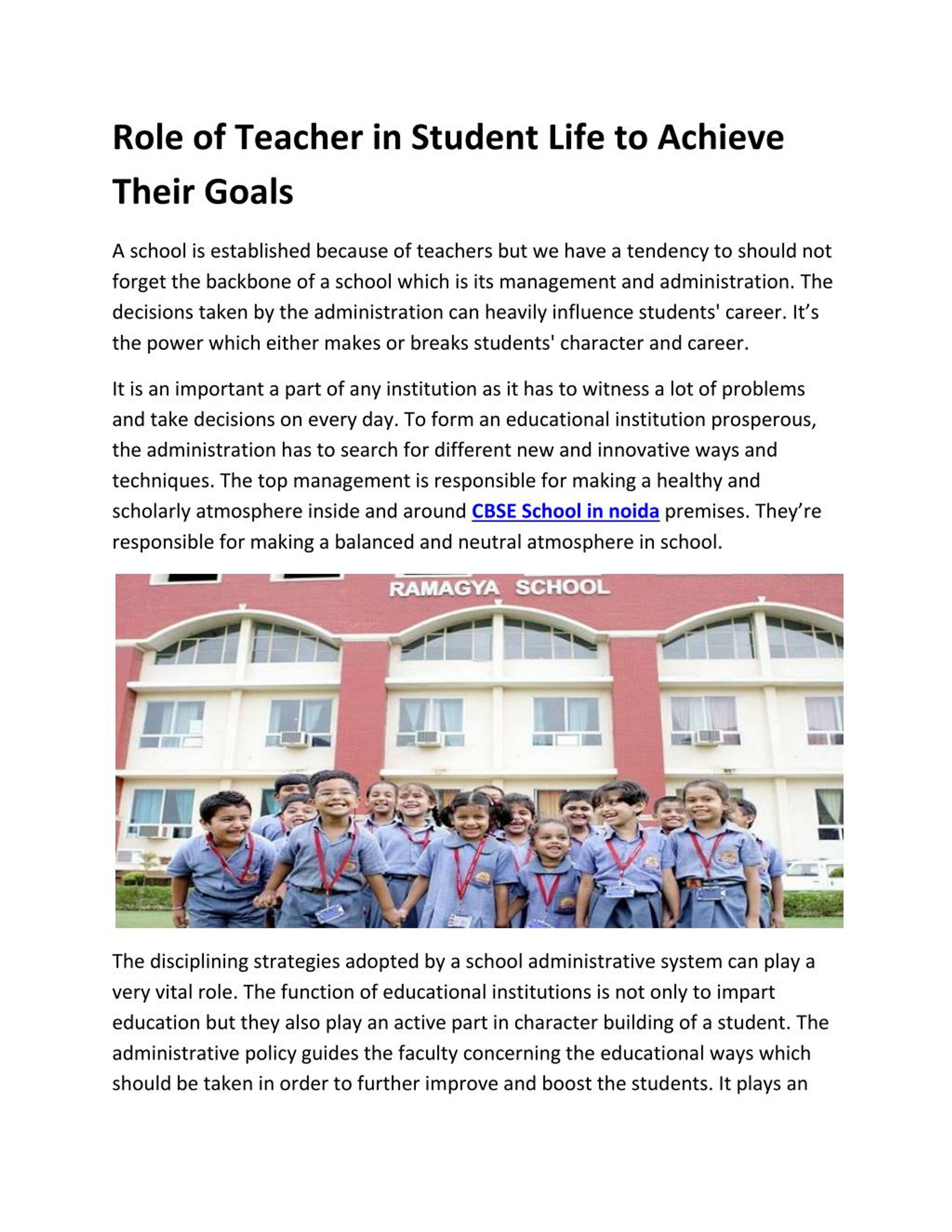 PPT - Role of Teacher in Student Life to Achieve Their Goals PowerPoint ...