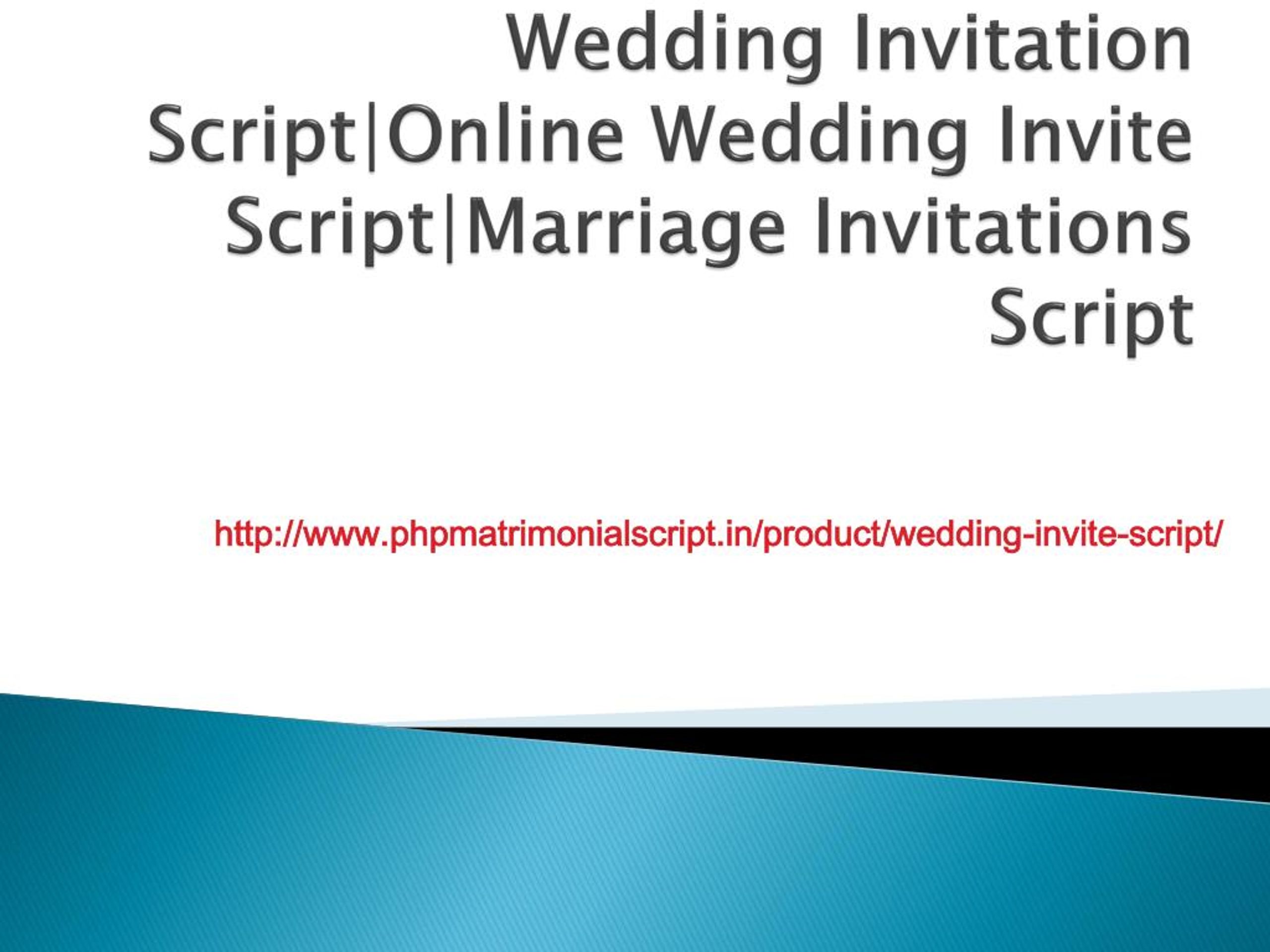 PPT - Wedding Invitation Script|Online Wedding Invite Script|Marriage ...
