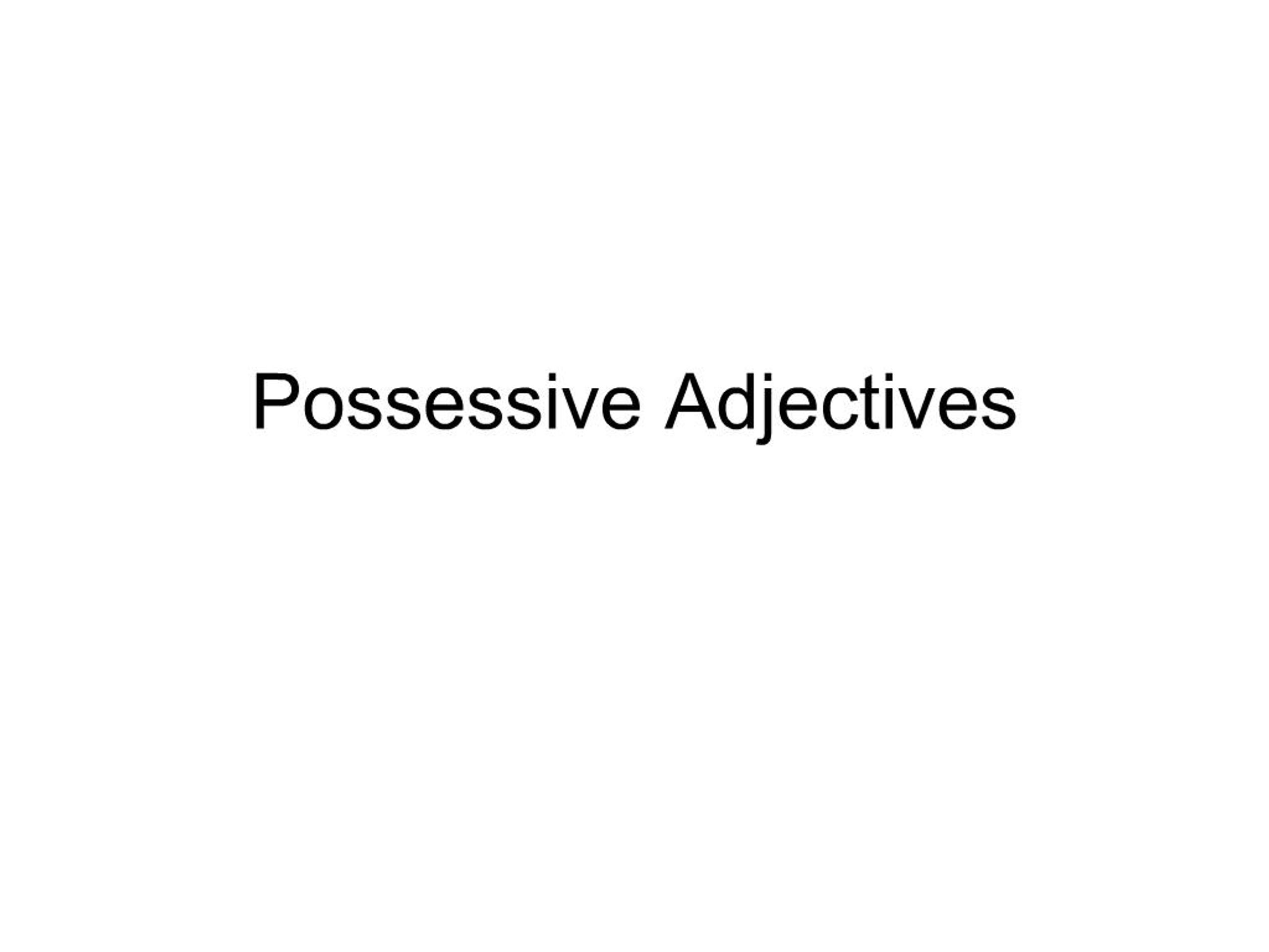 PPT - Possessive Adjectives PowerPoint Presentation, free download - ID ...