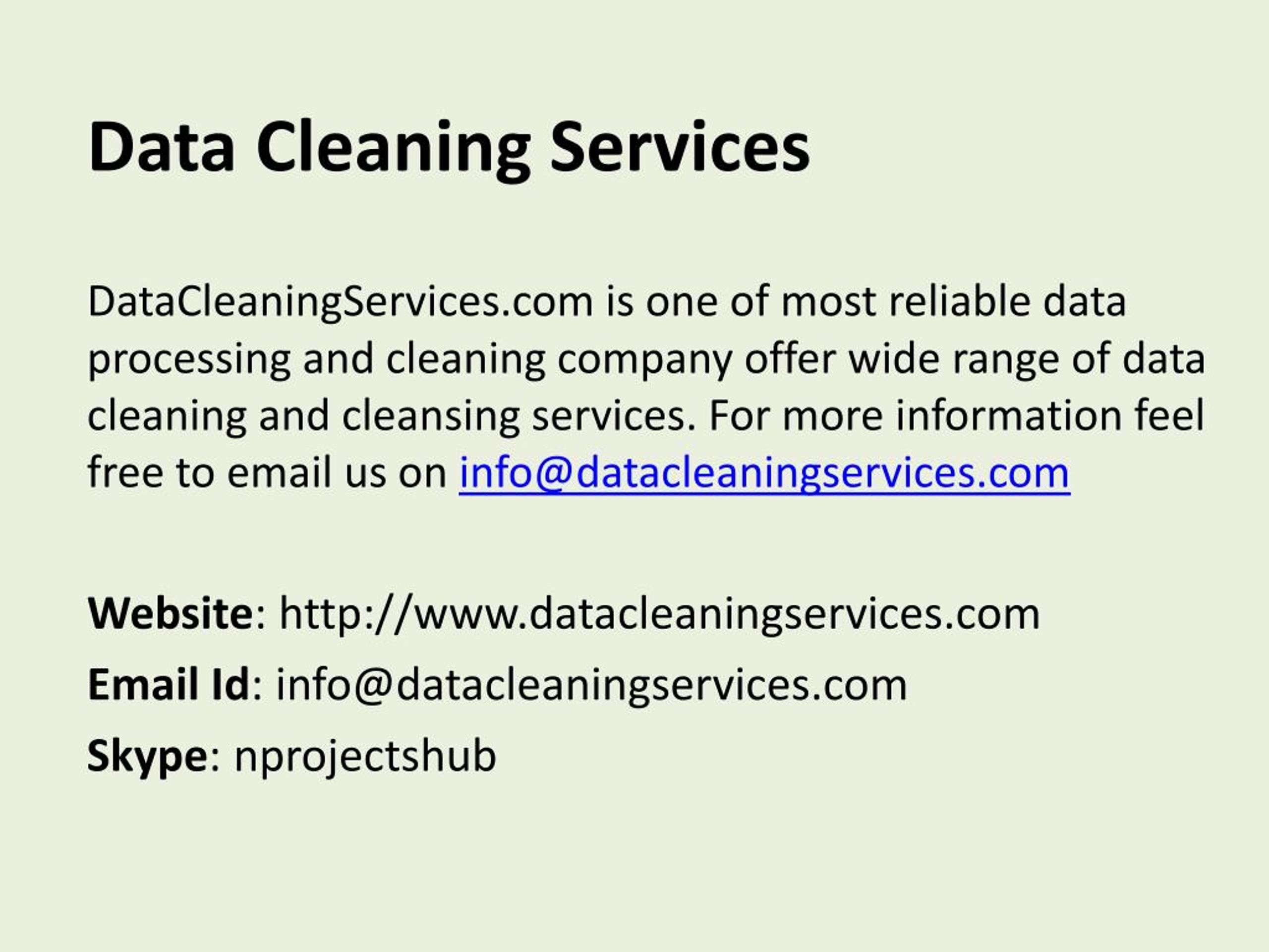 PPT - Data cleaning services PowerPoint Presentation, free download ...