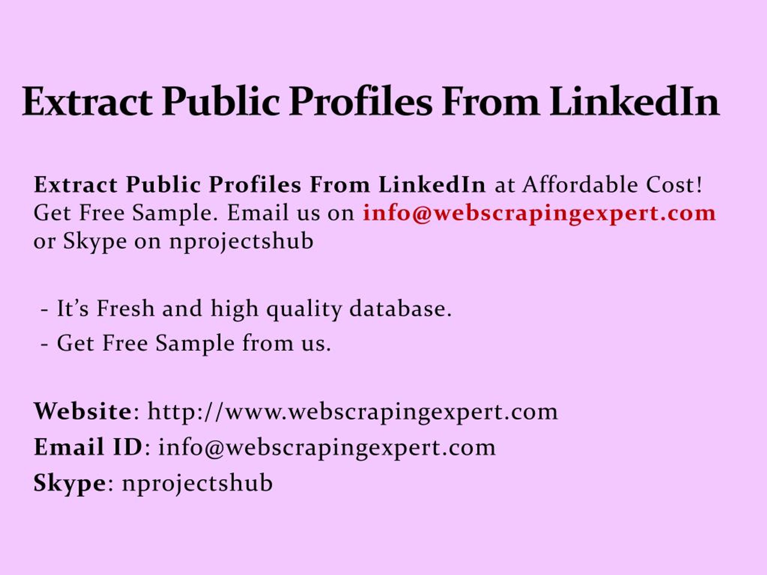 PPT - Extract Public Profiles From LinkedIn PowerPoint Presentation ...