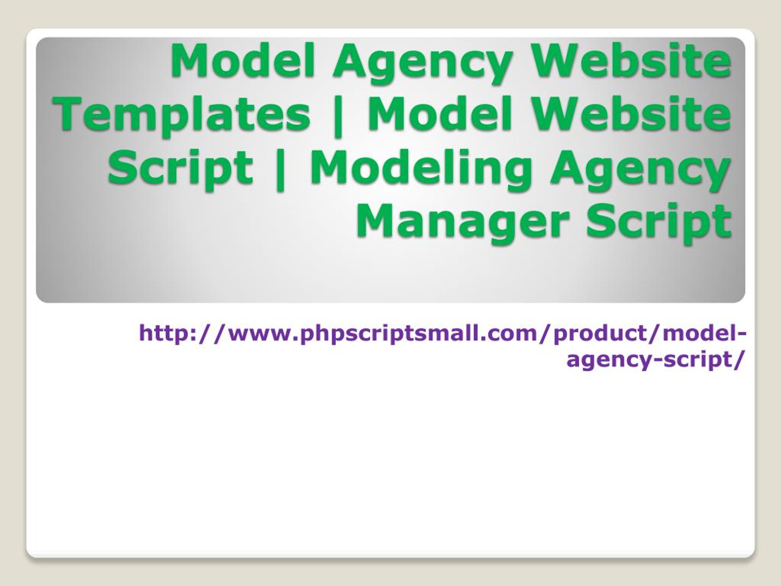 PPT - Model Agency Website Templates|Model Website Script|Modeling ...