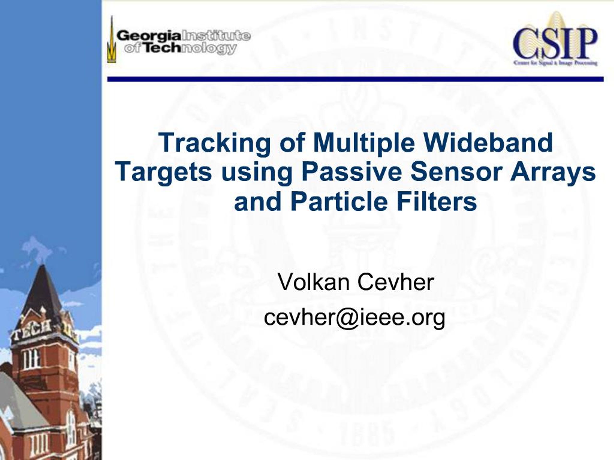 PPT - Tracking of Multiple Wideband Targets using Passive Sensor Arrays ...