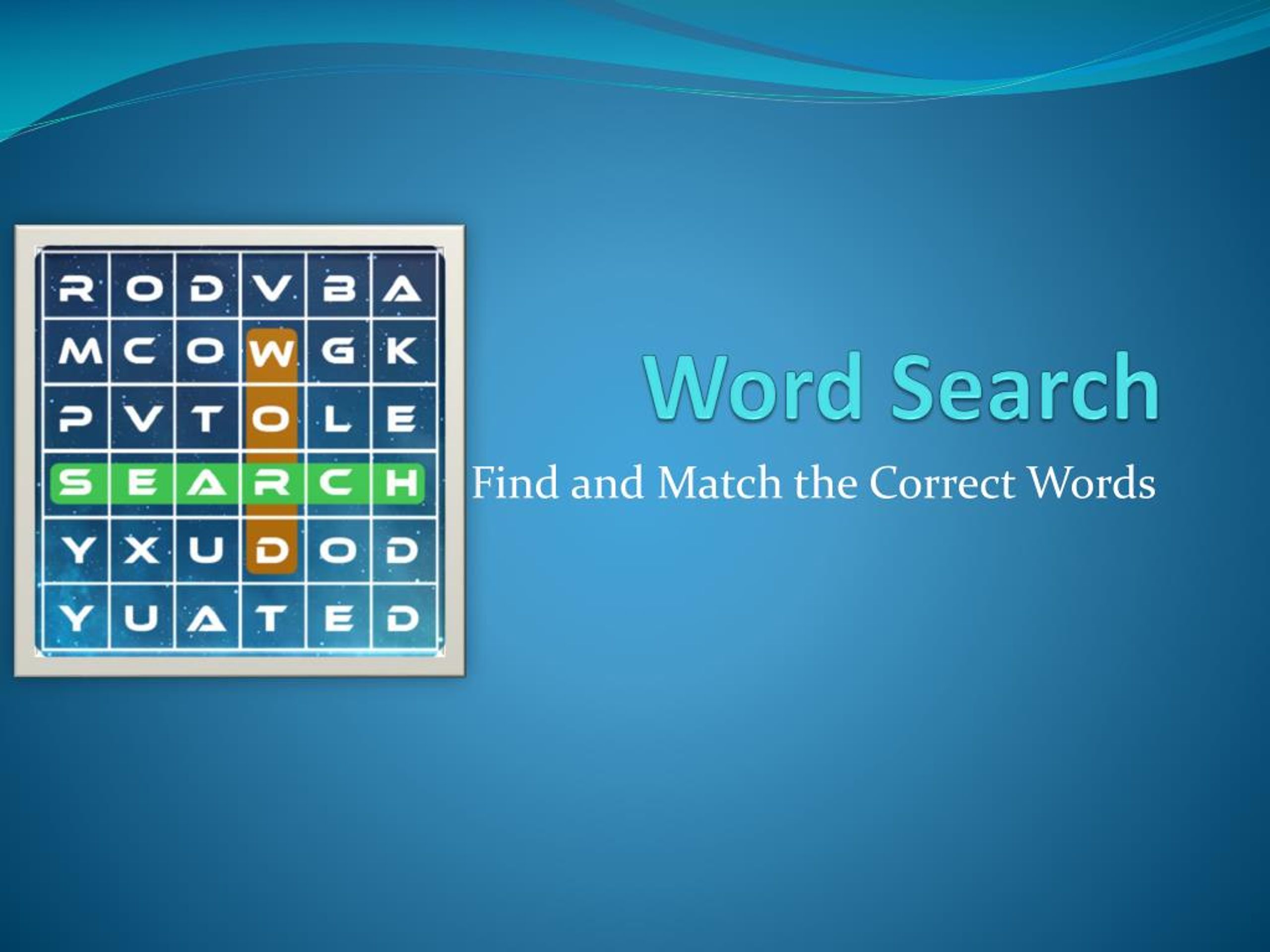 PPT - Word Search Game PowerPoint Presentation, free download - ID:7407224