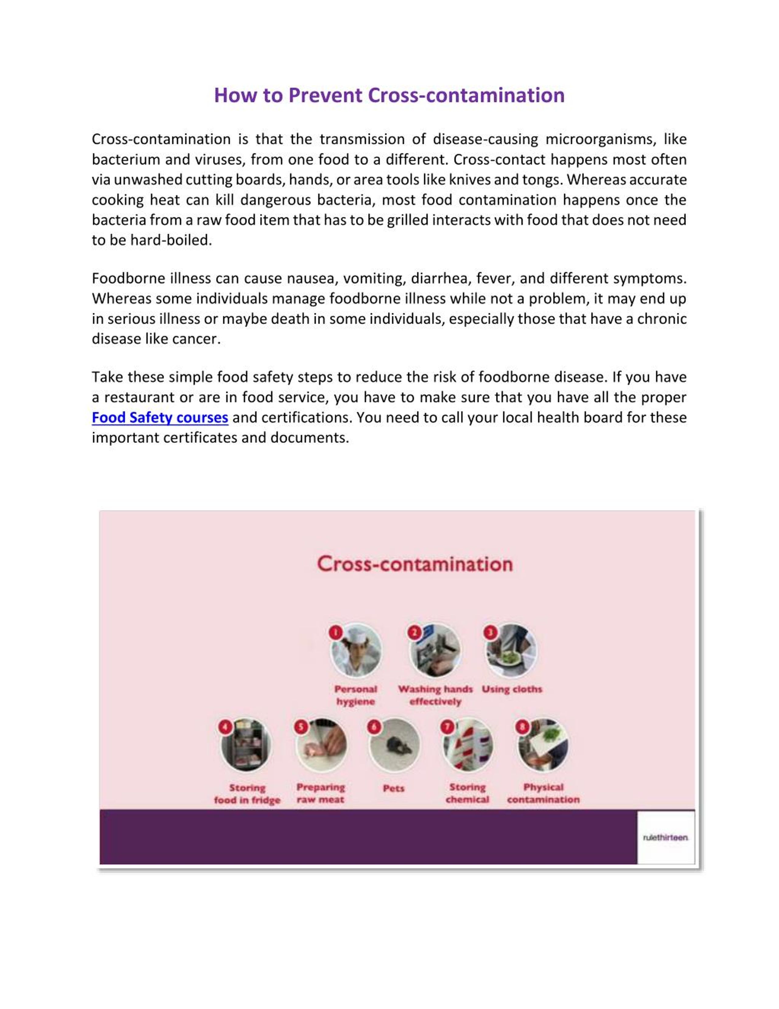 PPT - How to Prevent Cross-contamination PowerPoint Presentation, free ...
