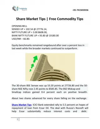 PPT - Share Market Tips | Best Stock Advisory | Live Commodity Tips ...