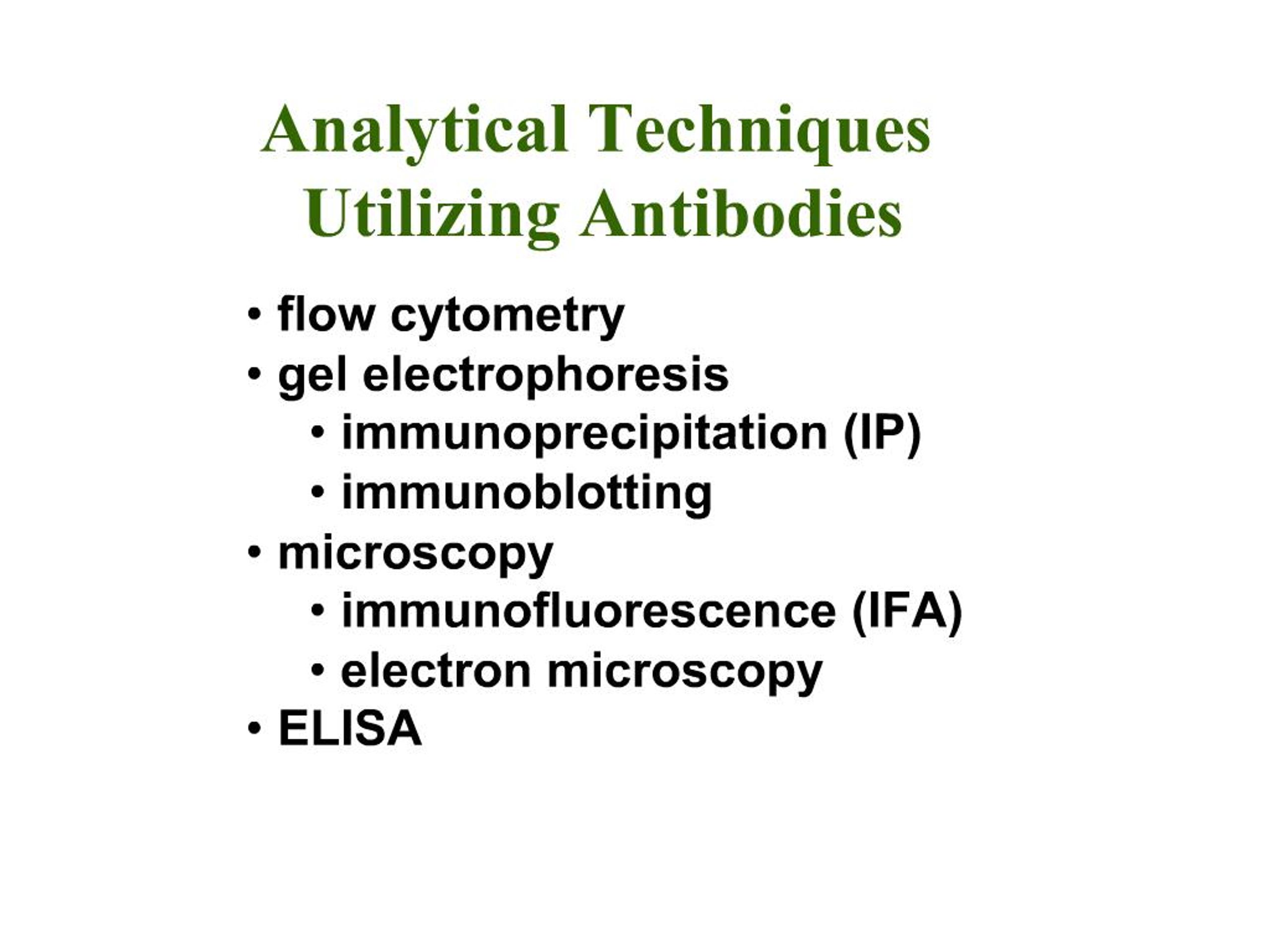 PPT - Flow cytometry gel electrophoresis immunoprecipitation IP ...