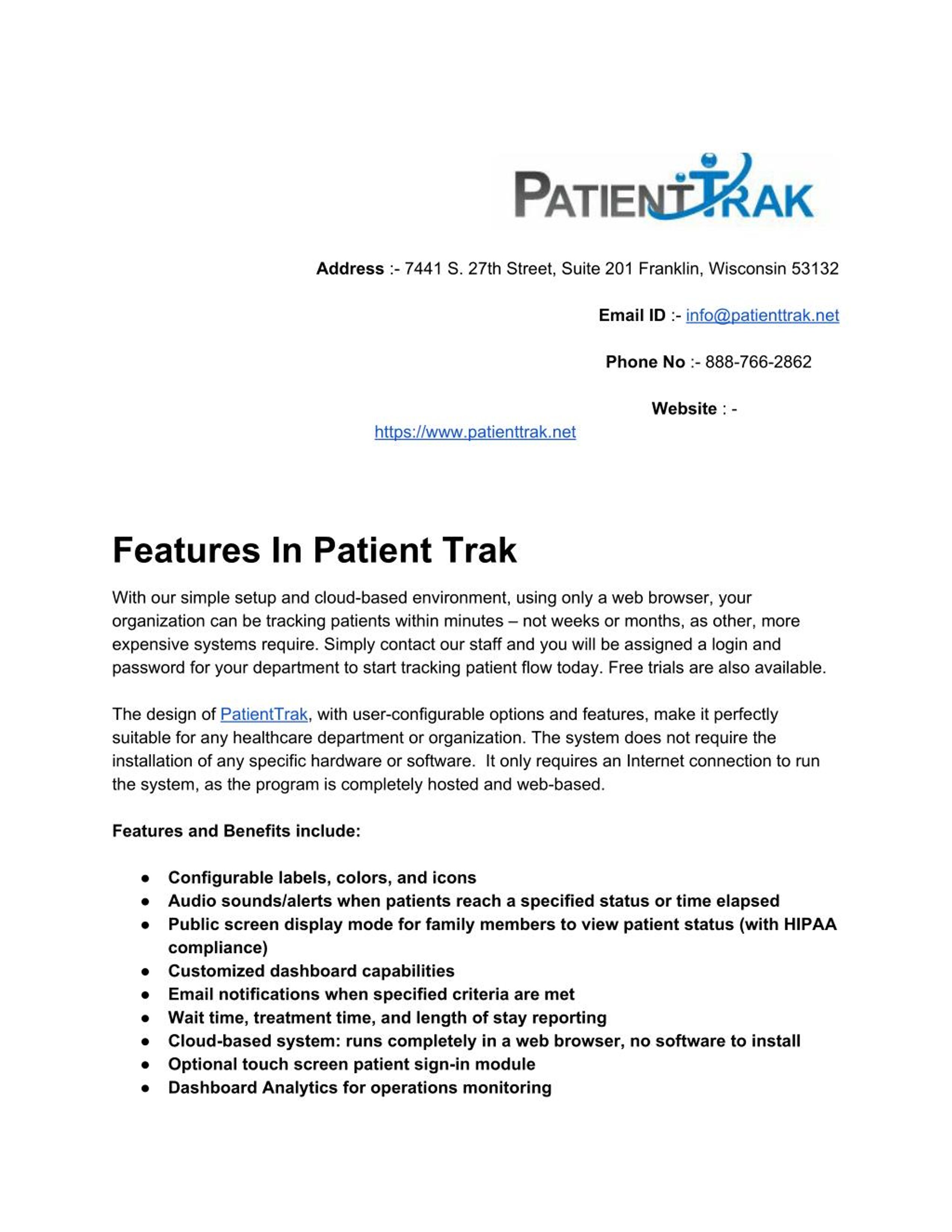 PPT - Features In Patient Trak PowerPoint Presentation, free download ...