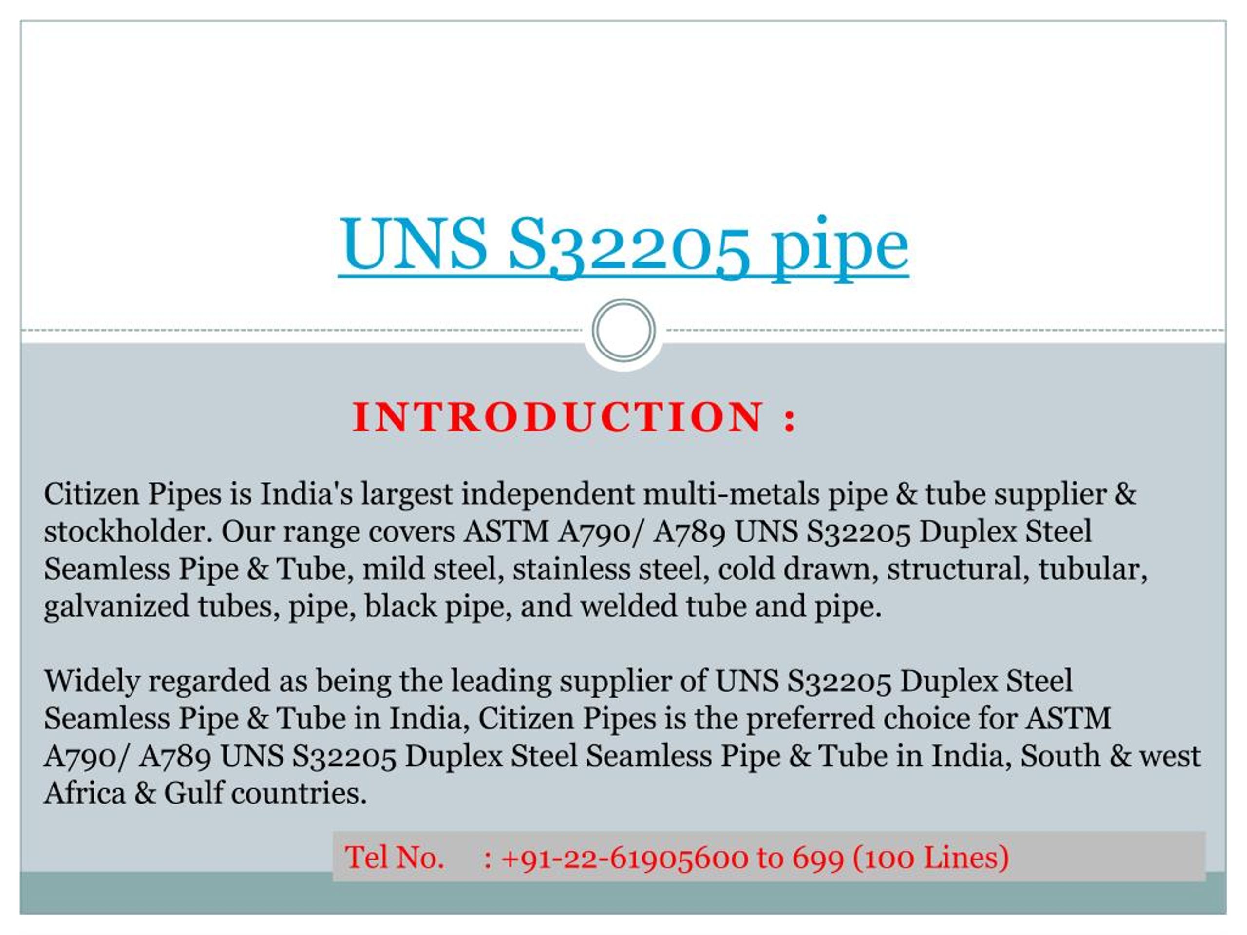 PPT - UNS S32205 pipe PowerPoint Presentation, free download - ID:7449976