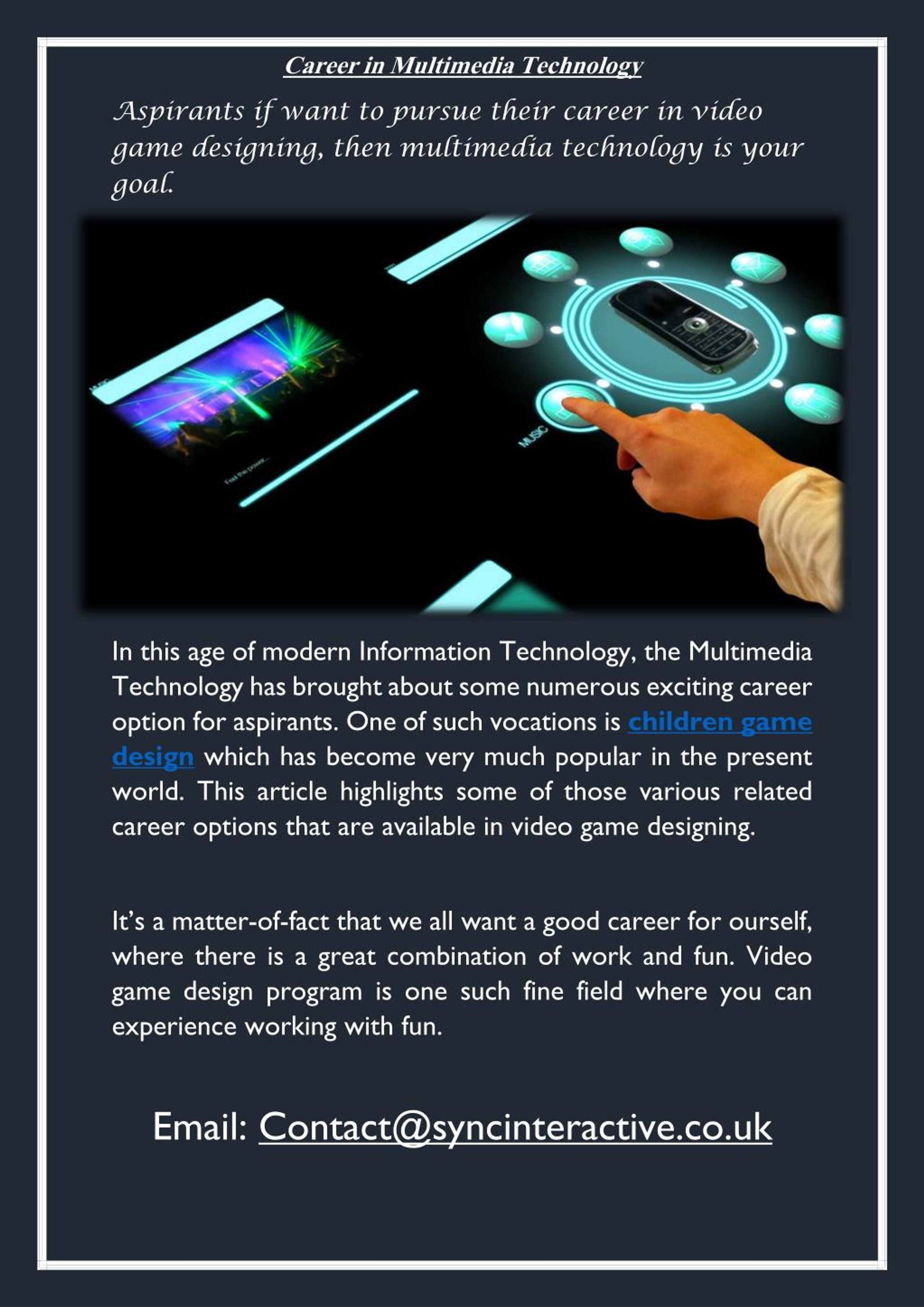PPT - Career in Multimedia Technology PowerPoint Presentation, free ...