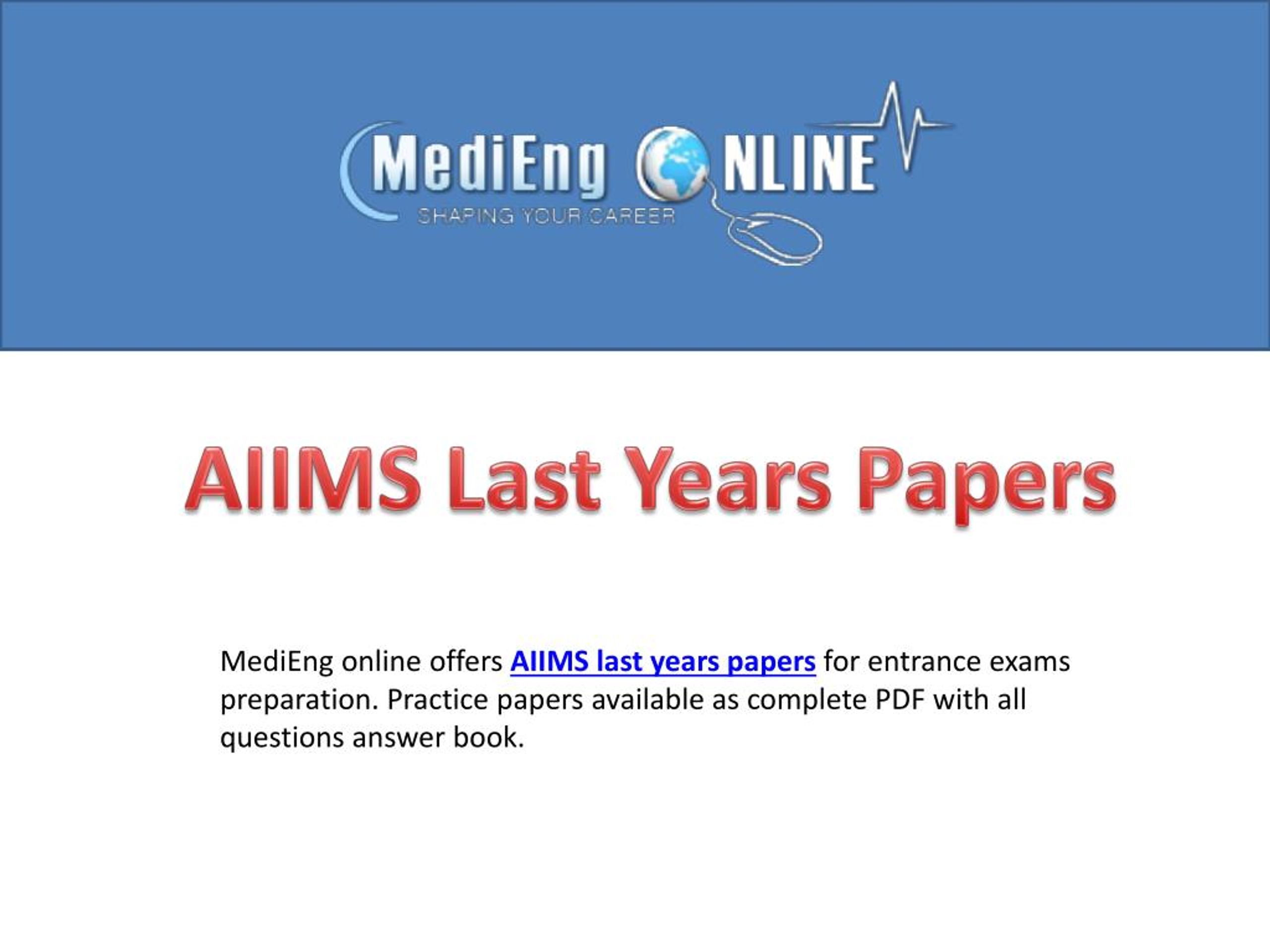 PPT - AIIMS Previous Years Solved Question Papers PowerPoint ...
