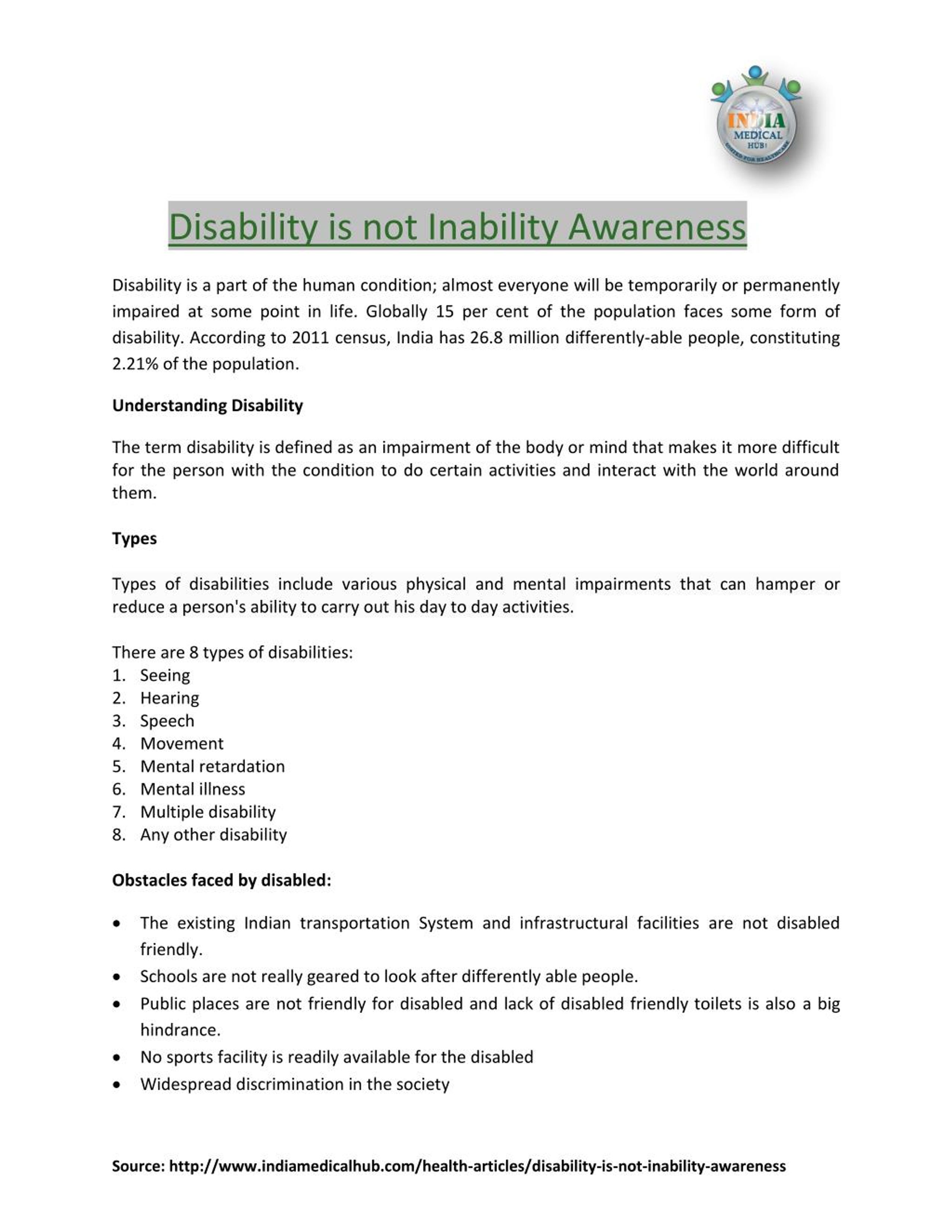 PPT - Disability is not Inability Awareness PowerPoint Presentation ...