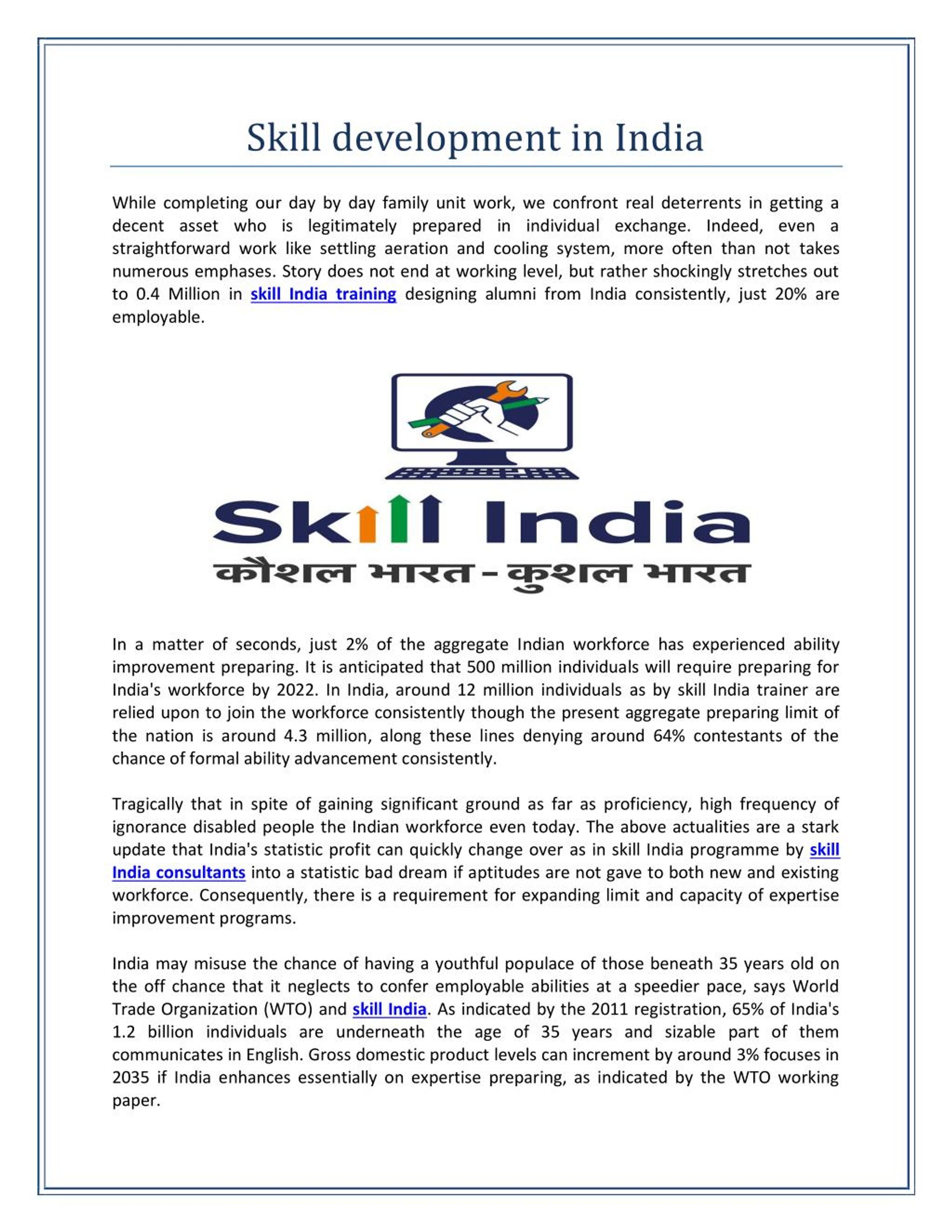 PPT - Skill development in India PowerPoint Presentation, free download ...