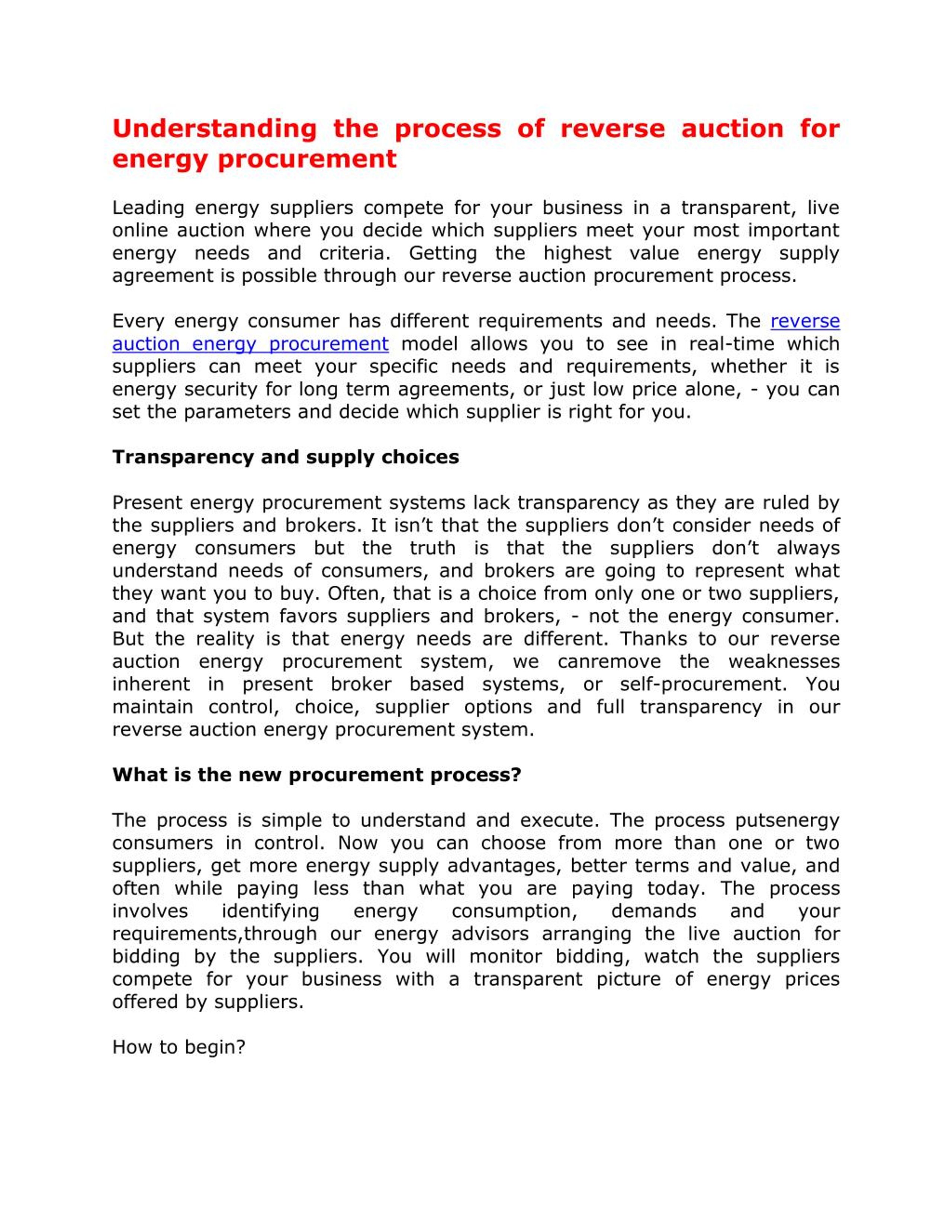 PPT - Understanding the process of reverse auction for energy ...