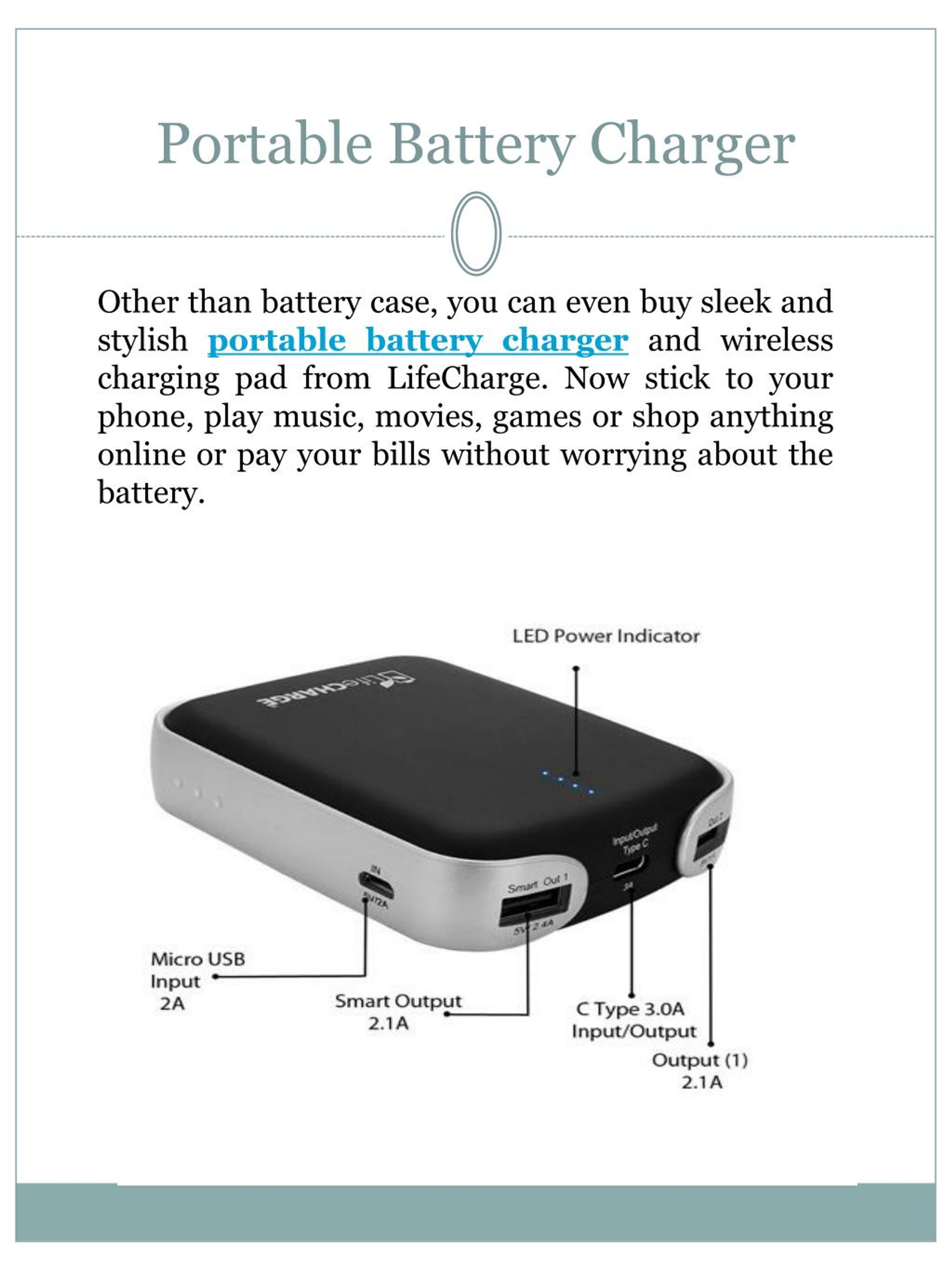 PPT - Portable Battery Charger PowerPoint Presentation, free download ...
