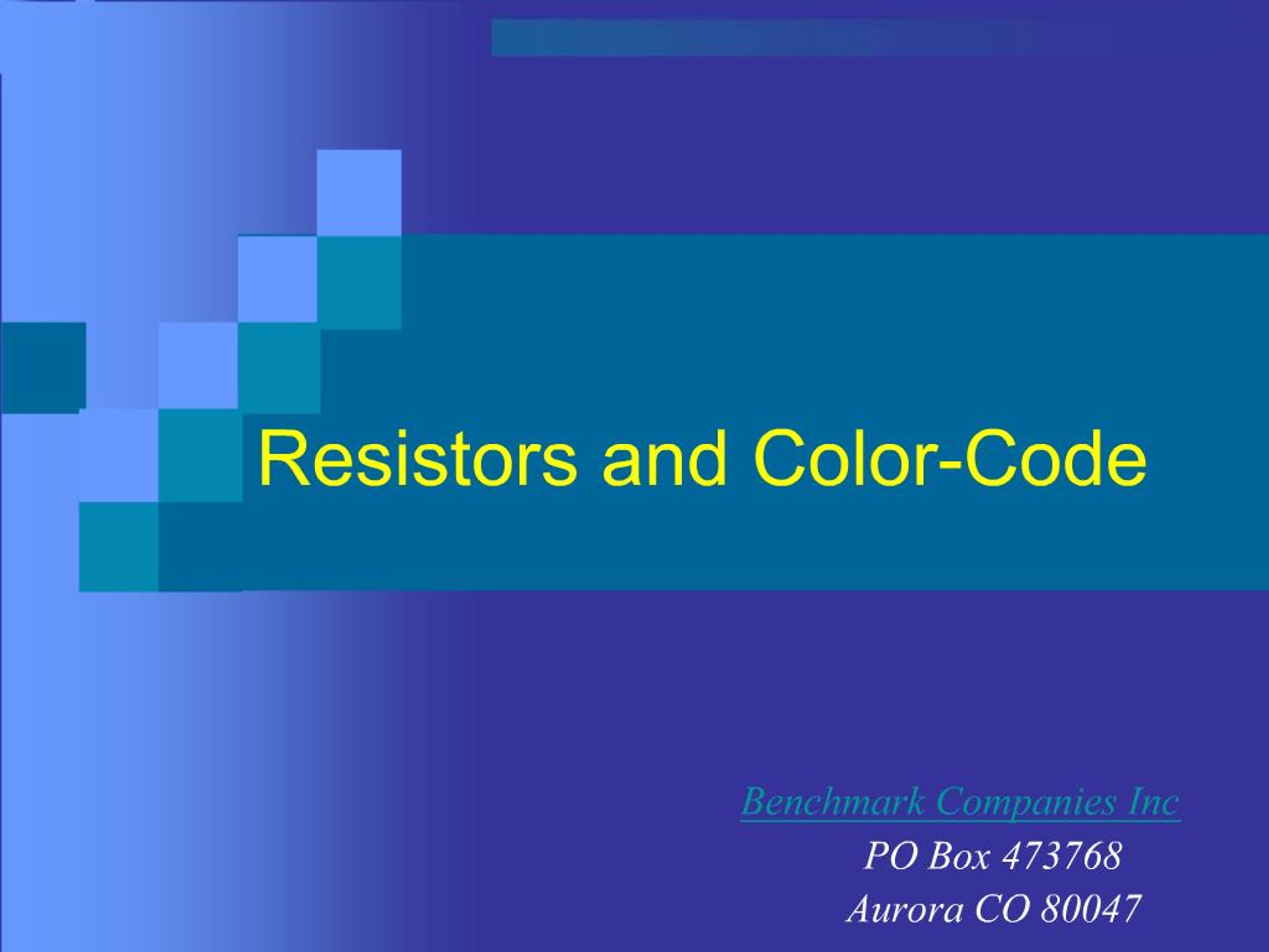PPT - Resistors and Color-Code PowerPoint Presentation, free download ...
