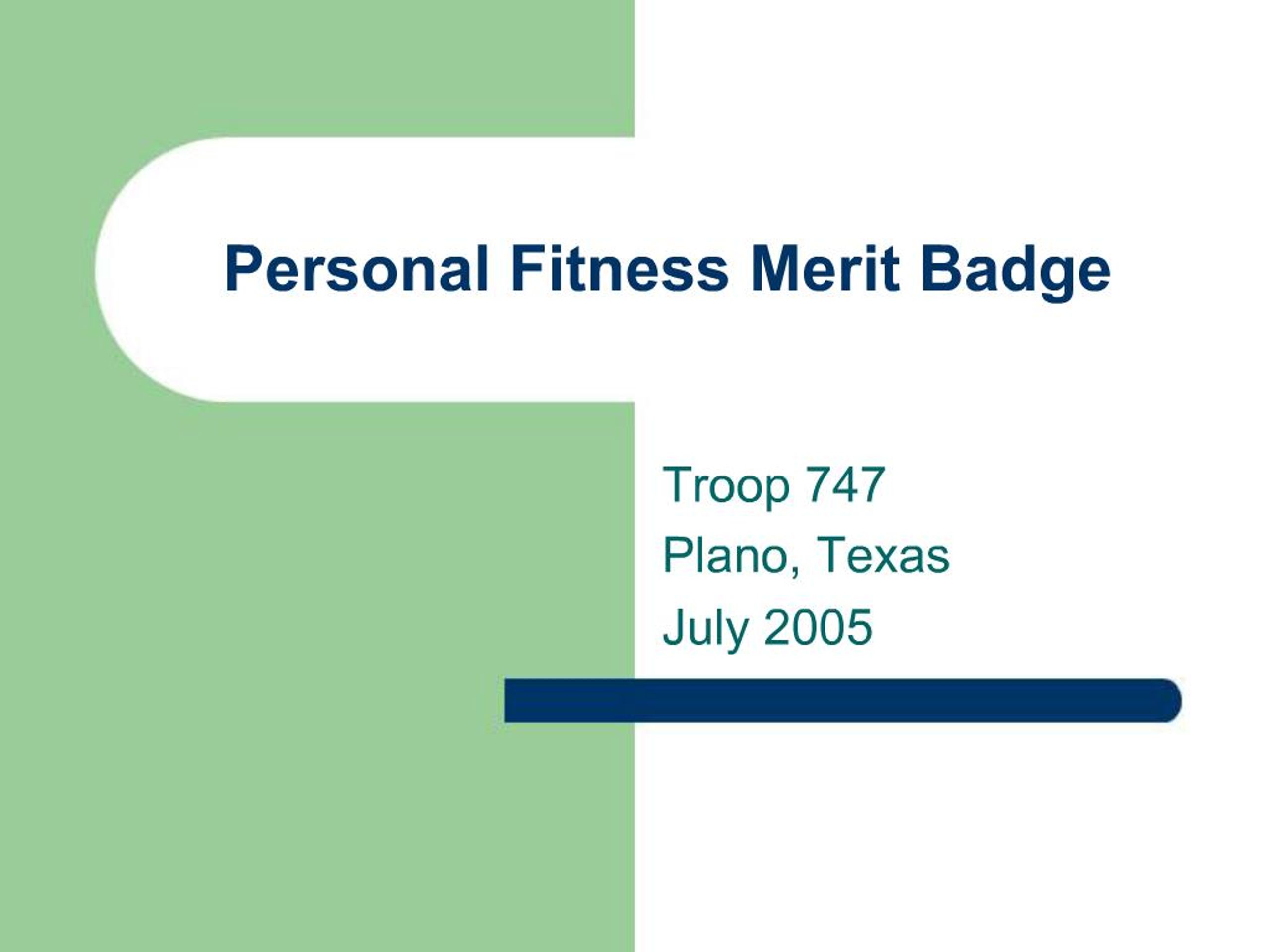PPT - Personal Fitness Merit Badge PowerPoint Presentation, free ...