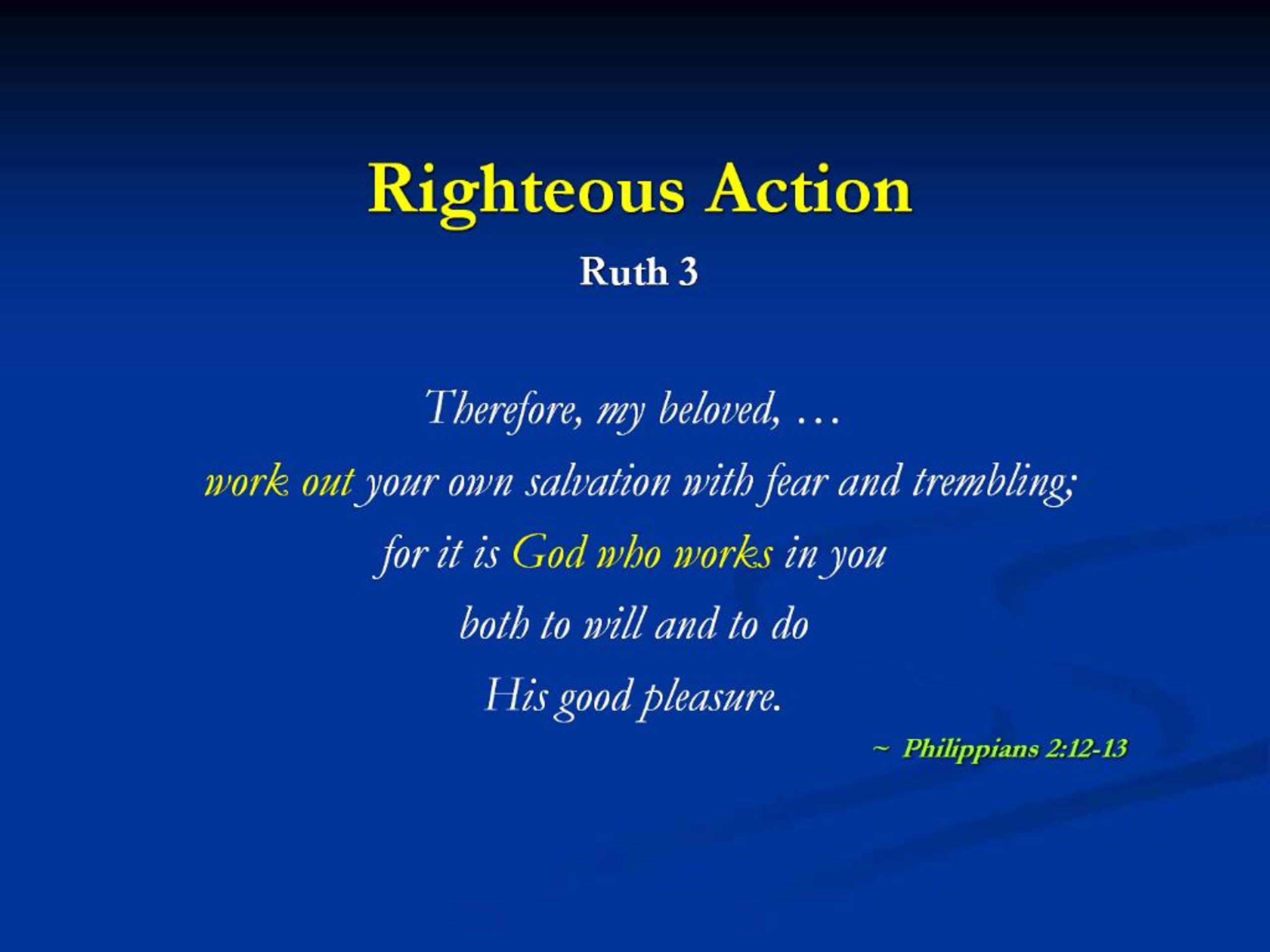 PPT - Righteous Action Ruth 3 PowerPoint Presentation, free download ...