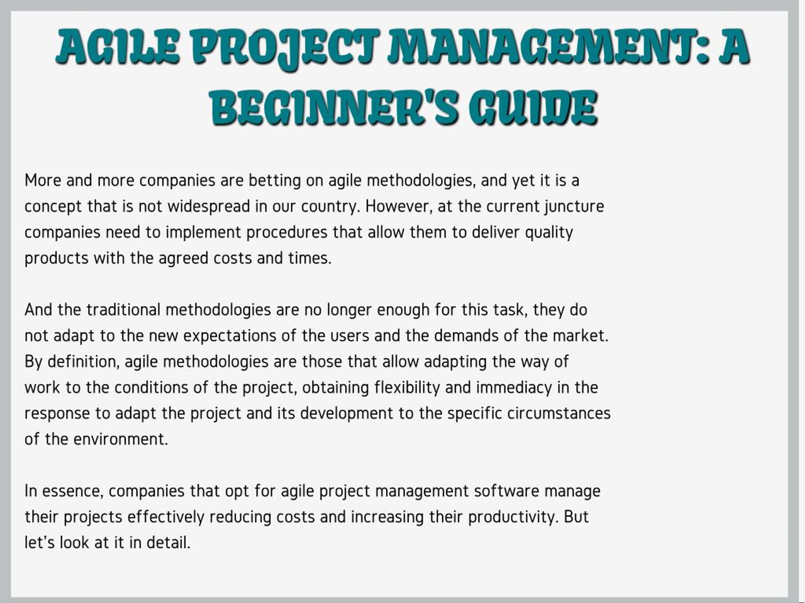 PPT - Agile Project Management: A Beginner's Guide PowerPoint ...