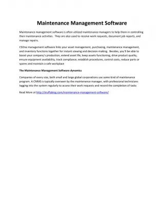 PPT - 5 Essential Features Your Maintenance Management Software ...