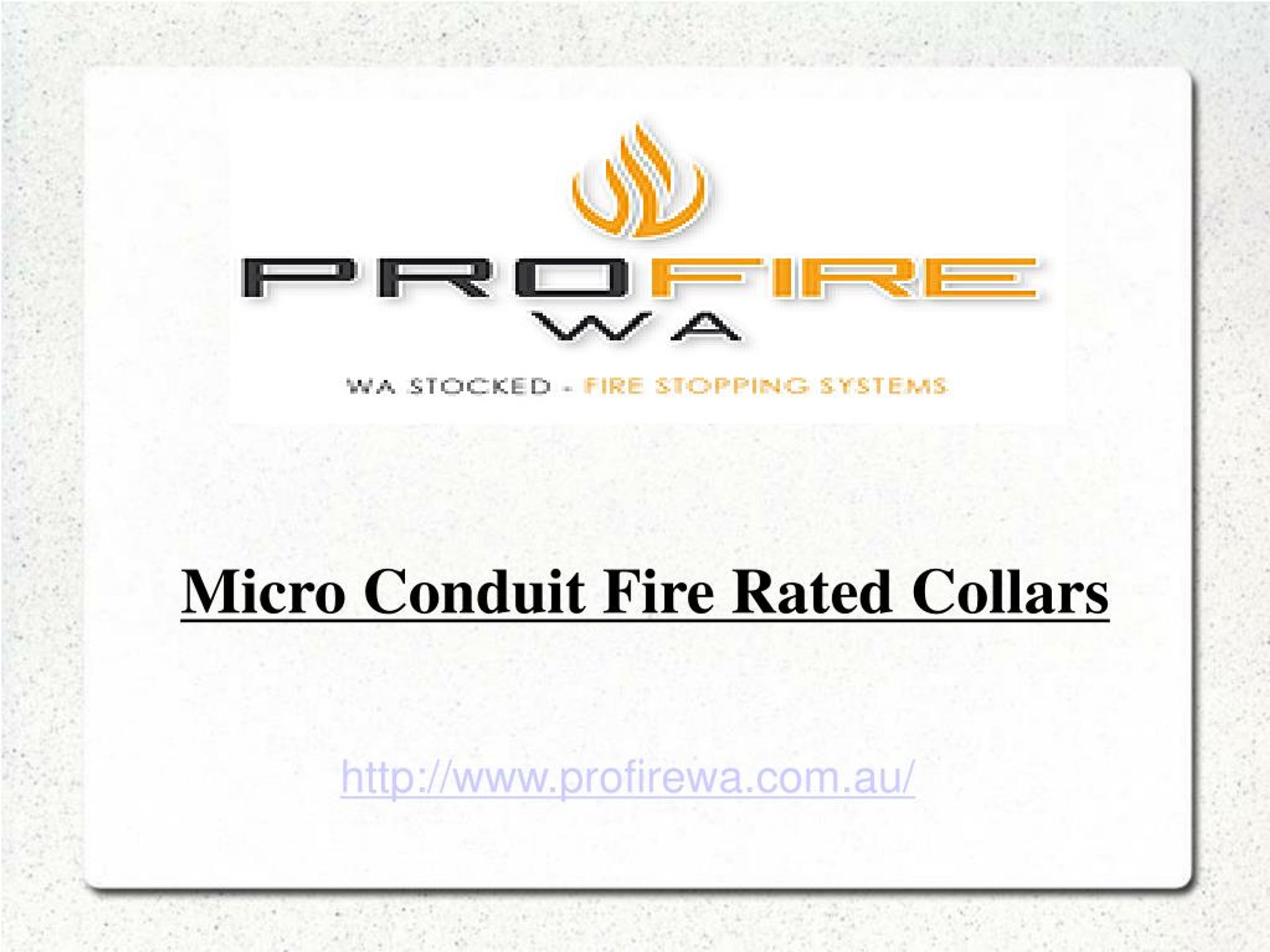 PPT - Micro Conduit Fire Rated Collars PowerPoint Presentation, free ...