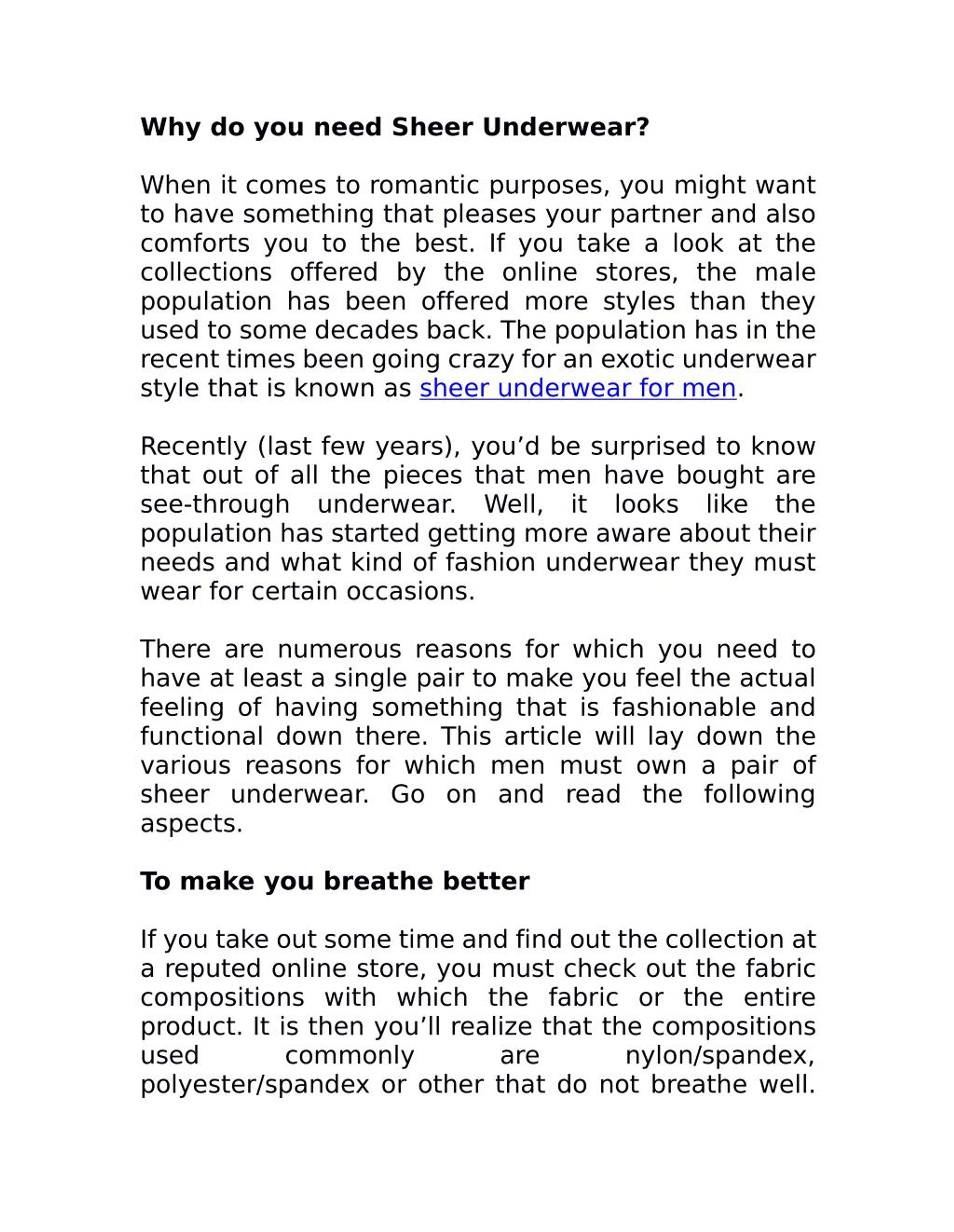 PPT - Why do you need Sheer Underwear? PowerPoint Presentation, free ...