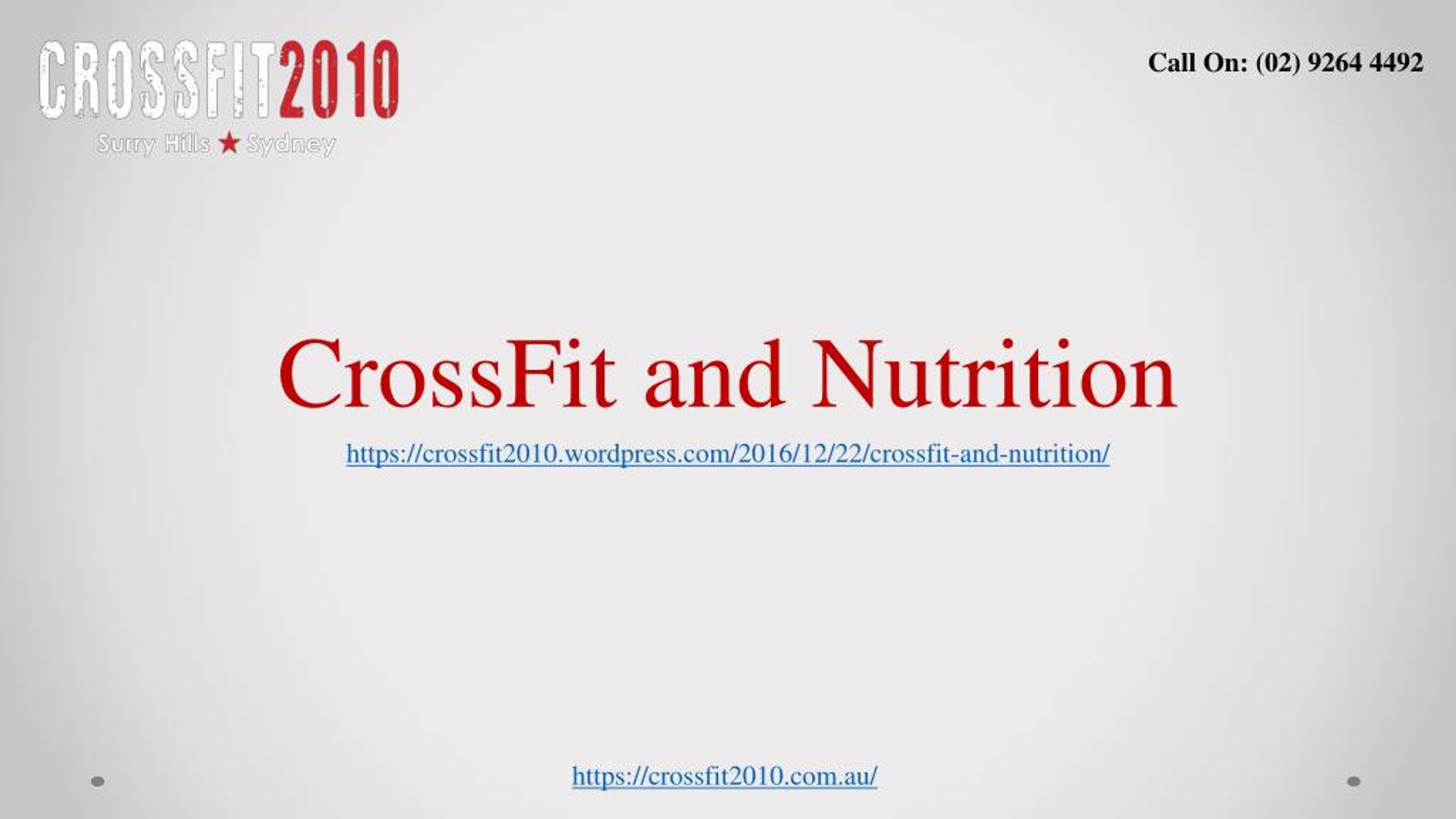 PPT - CrossFit and Nutrition PowerPoint Presentation, free download ...
