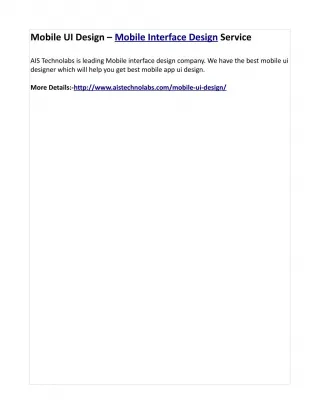 PPT - Mobile App UI Design Service in India PowerPoint Presentation ...