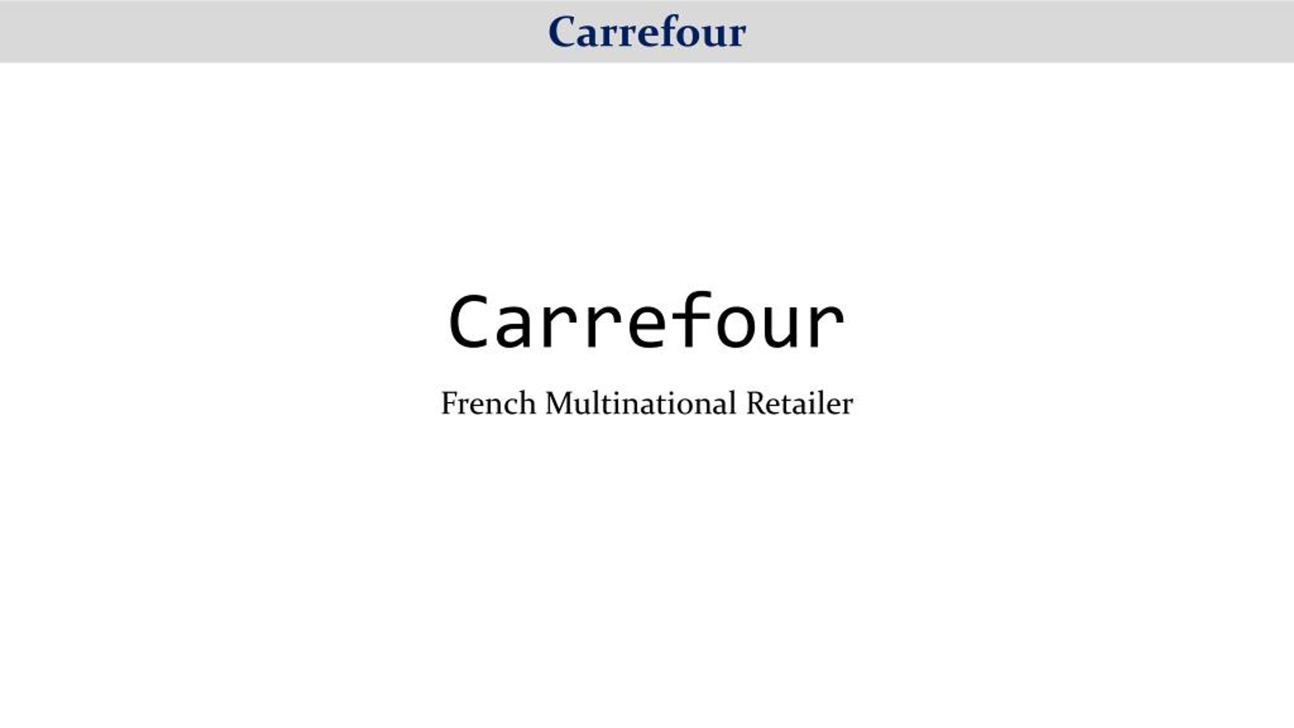 PPT - Carrefour PowerPoint Presentation, free download - ID:7533265