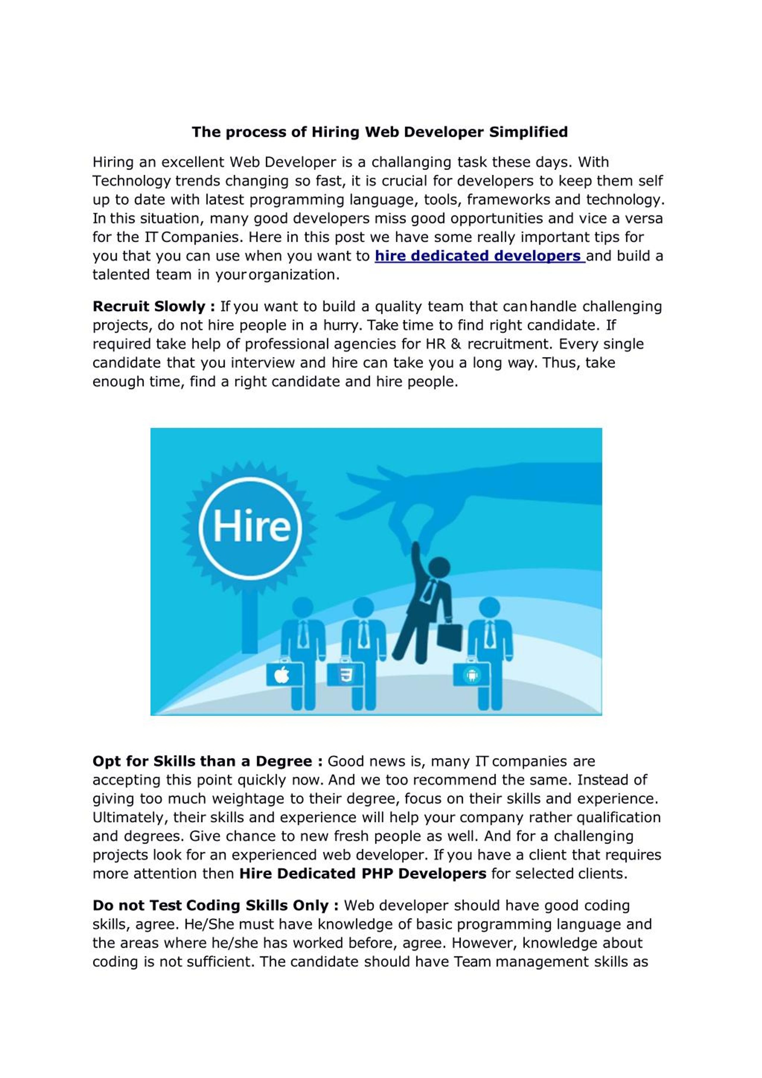 PPT - The process of Hiring Web Developer Simplified PowerPoint ...