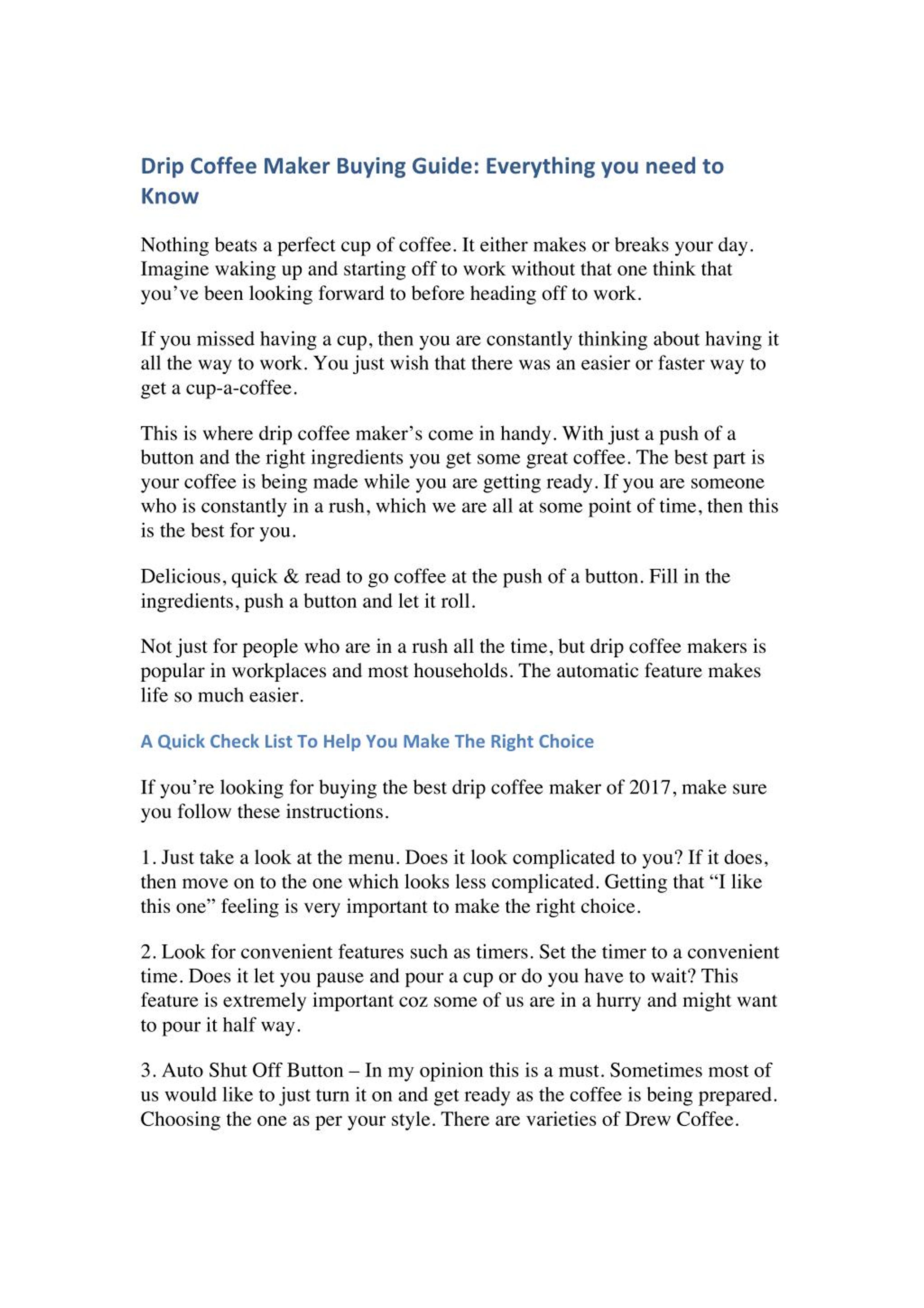 PPT - Drip Coffee Maker Buying Guide PowerPoint Presentation, free ...