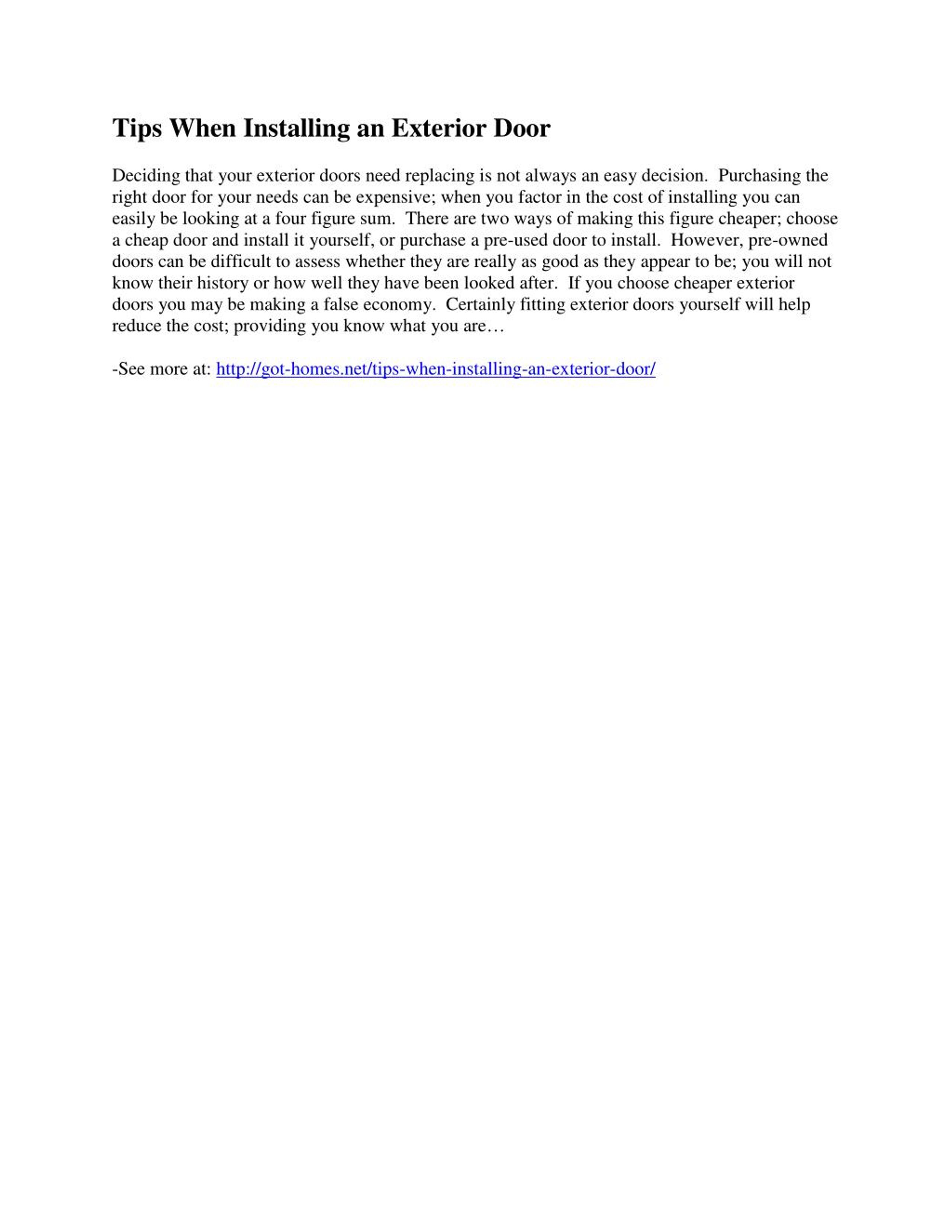 PPT - Tips When Installing an Exterior Door PowerPoint Presentation ...