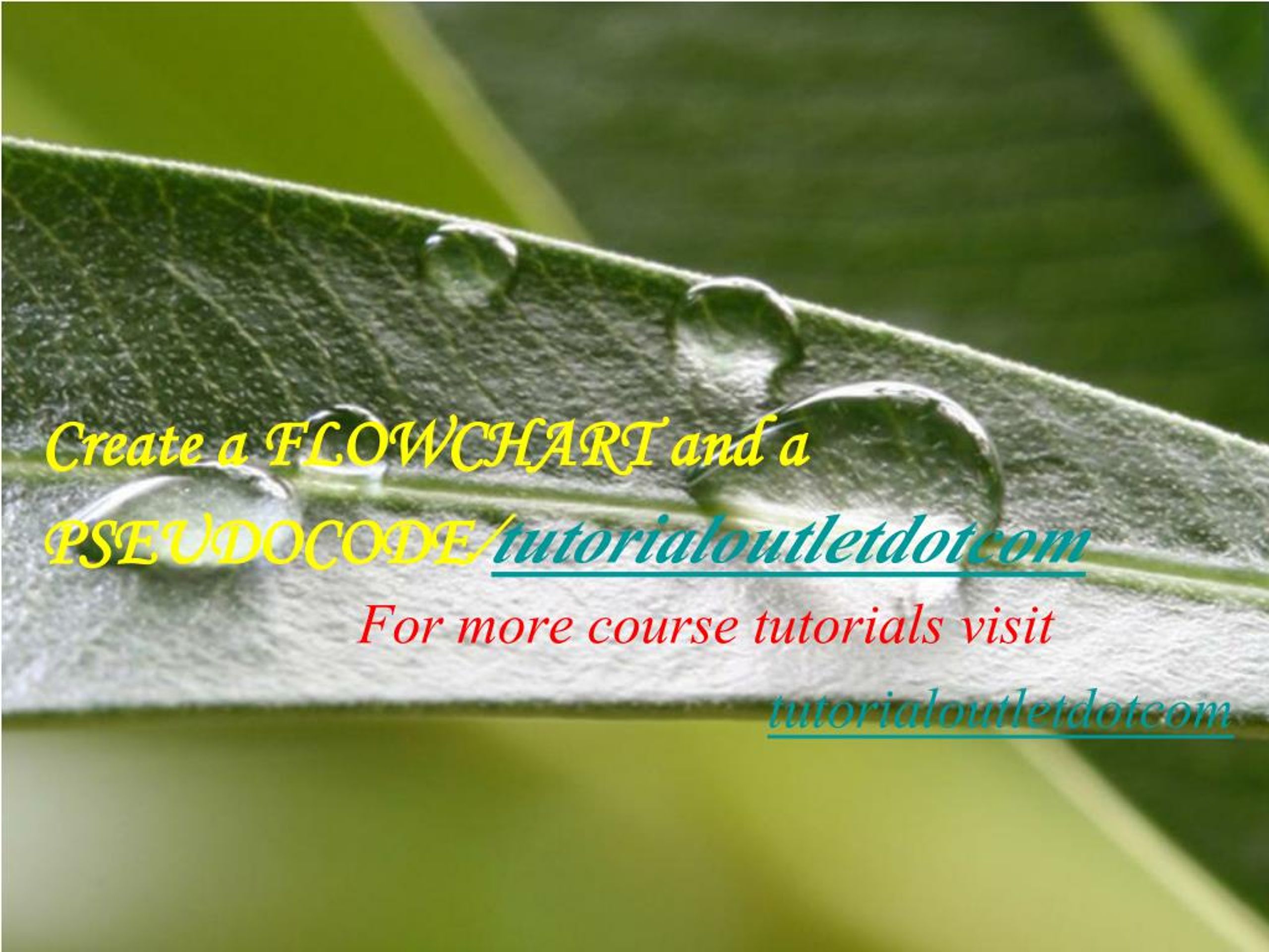 PPT - Create a FLOWCHART and a PSEUDOCODE/tutorialoutletdotcom PowerPoint Presentation - ID:7543562