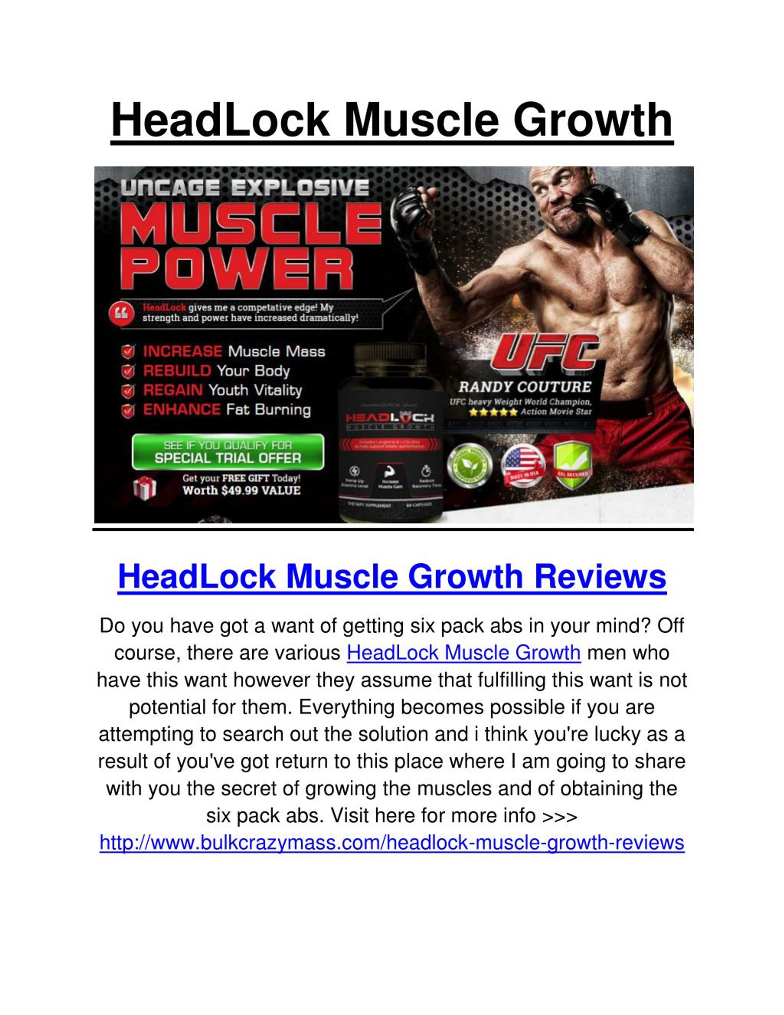 PPT - HeadLock Muscle Growth PowerPoint Presentation, free download ...
