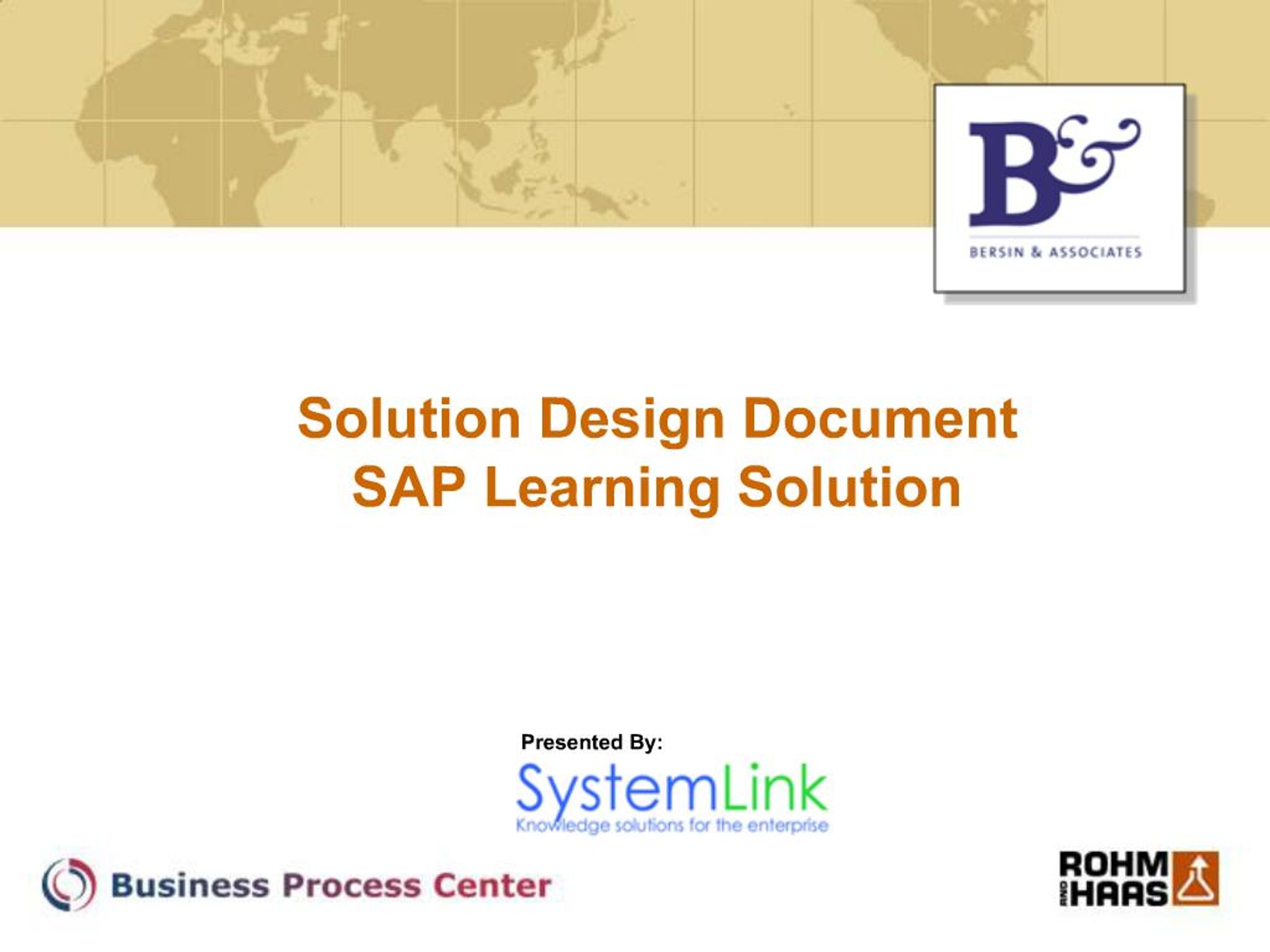 PPT - Solution Design Document SAP Learning Solution PowerPoint ...