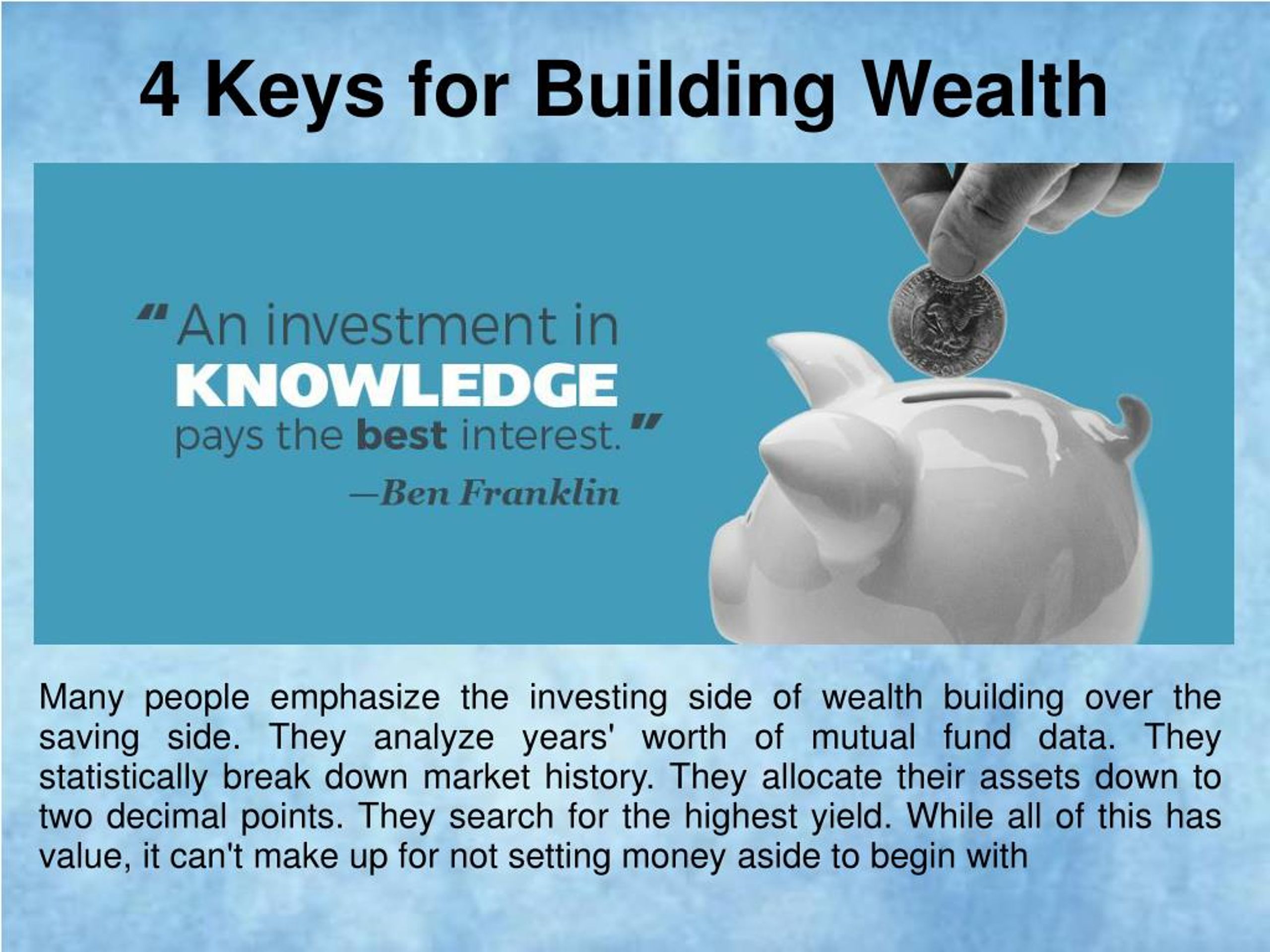PPT - 4 Keys for Building Wealth PowerPoint Presentation, free download ...