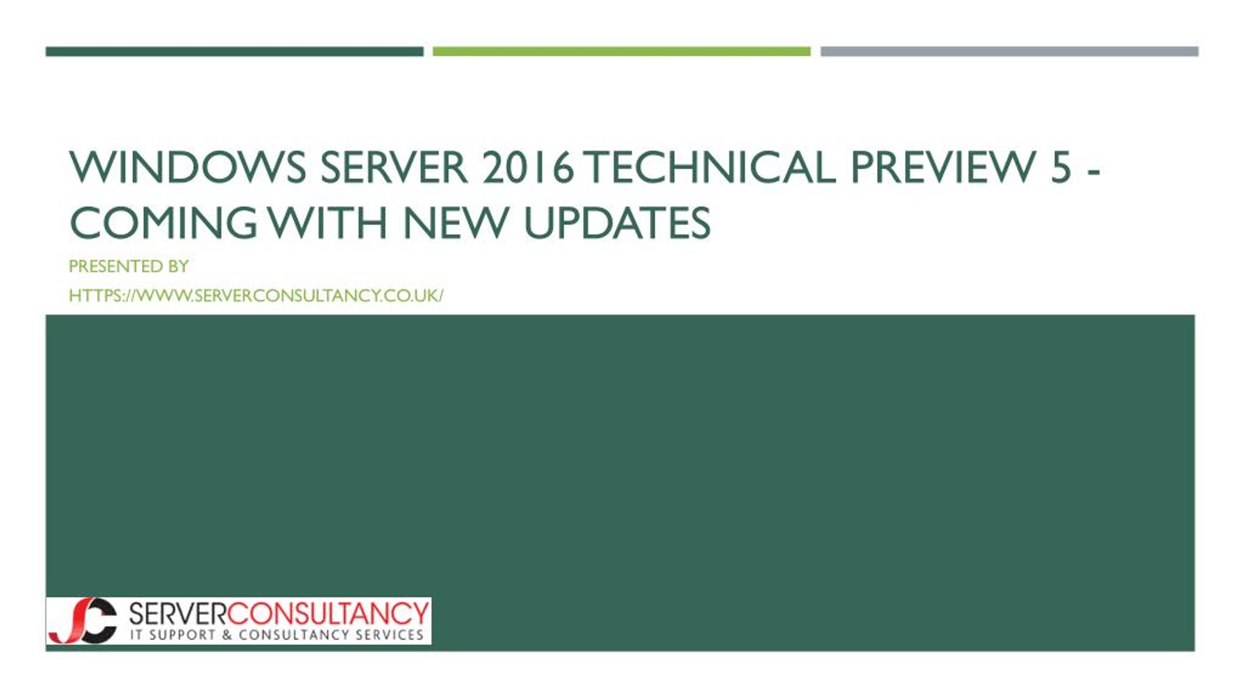PPT - Windows server 2016 Technical Preview 5 - Coming With New Updates ...